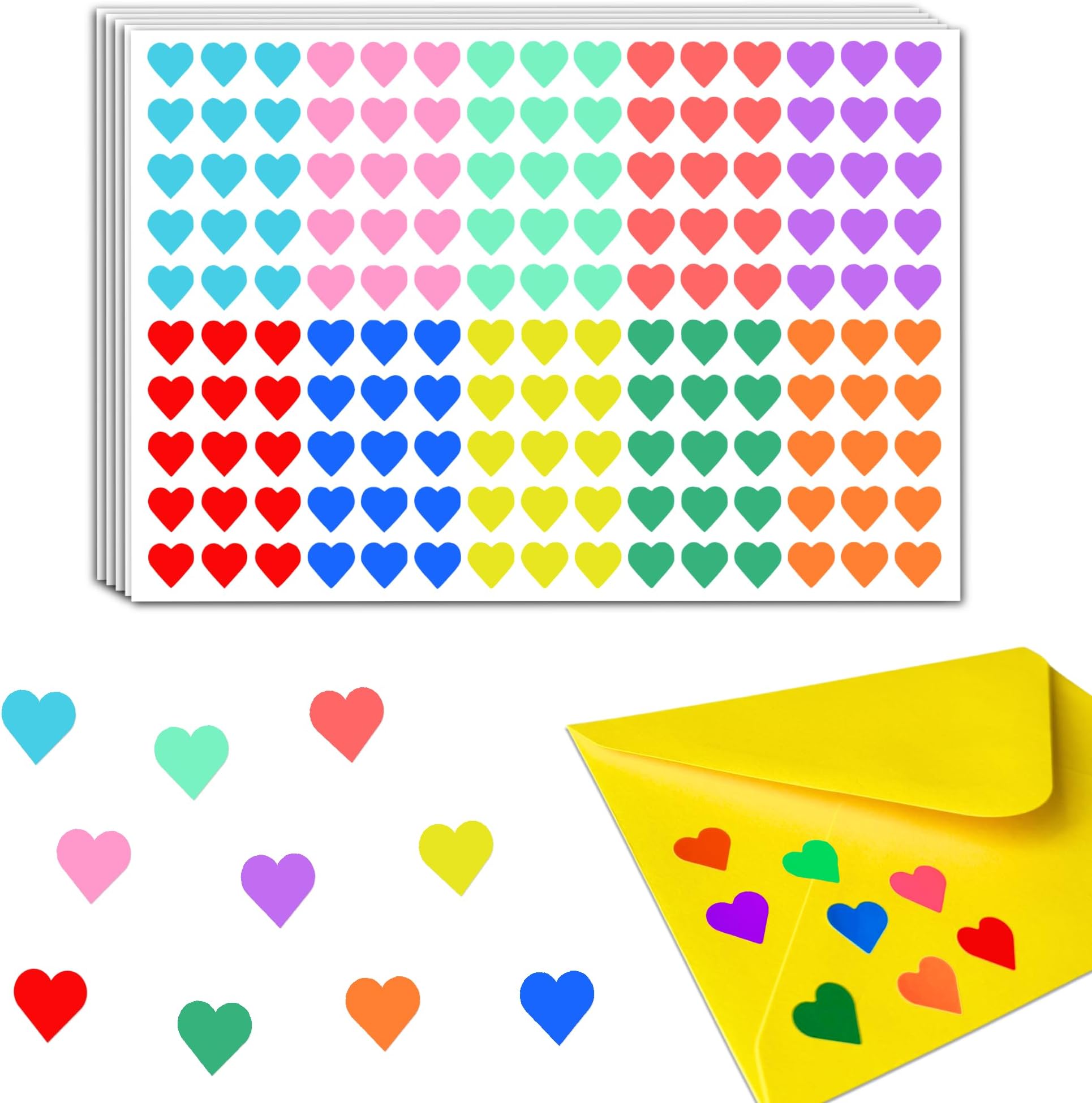 Amazon.com: 3000 Pieces - 1/2" Small Heart Stickers for Kids, Mini Tiny ...