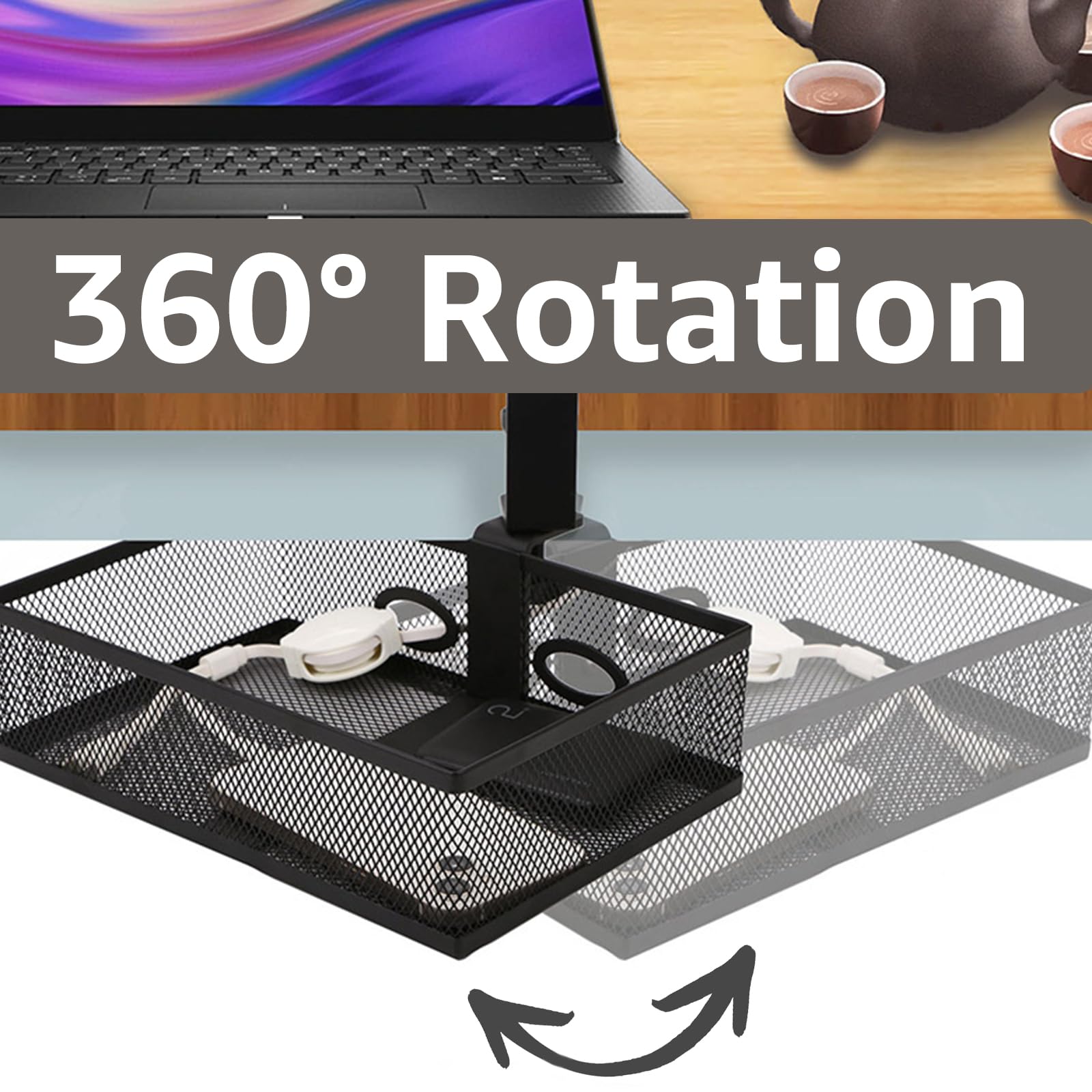 Snapklik.com : WOPPLXY Mesh Desk Organizer And Clamp-on Swivel Pencil ...