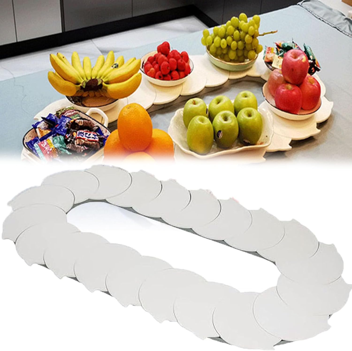 Amazon.co.jp: Rotating Food Turntable Food Serving Train, 360° Manual ...