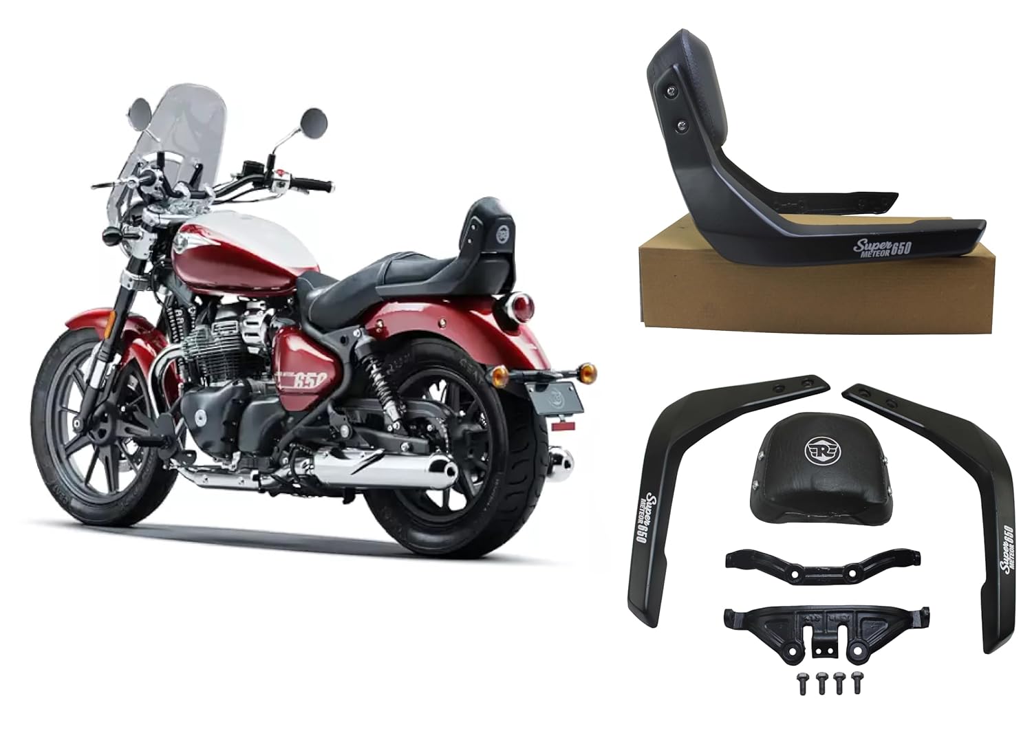 Generic Super Meteor 650 Backrest With Pad Compatible With All Royal ...