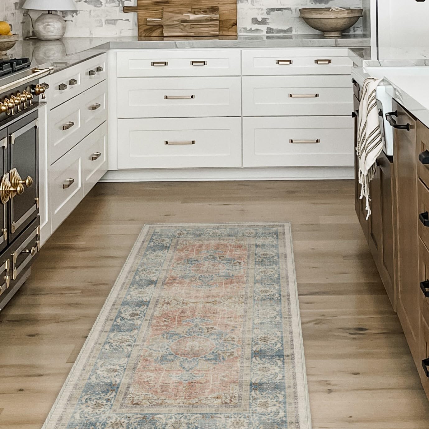 RUGGABLE Sarrah Vintage Washable Area Rug Runner Perfect for Entryway ...