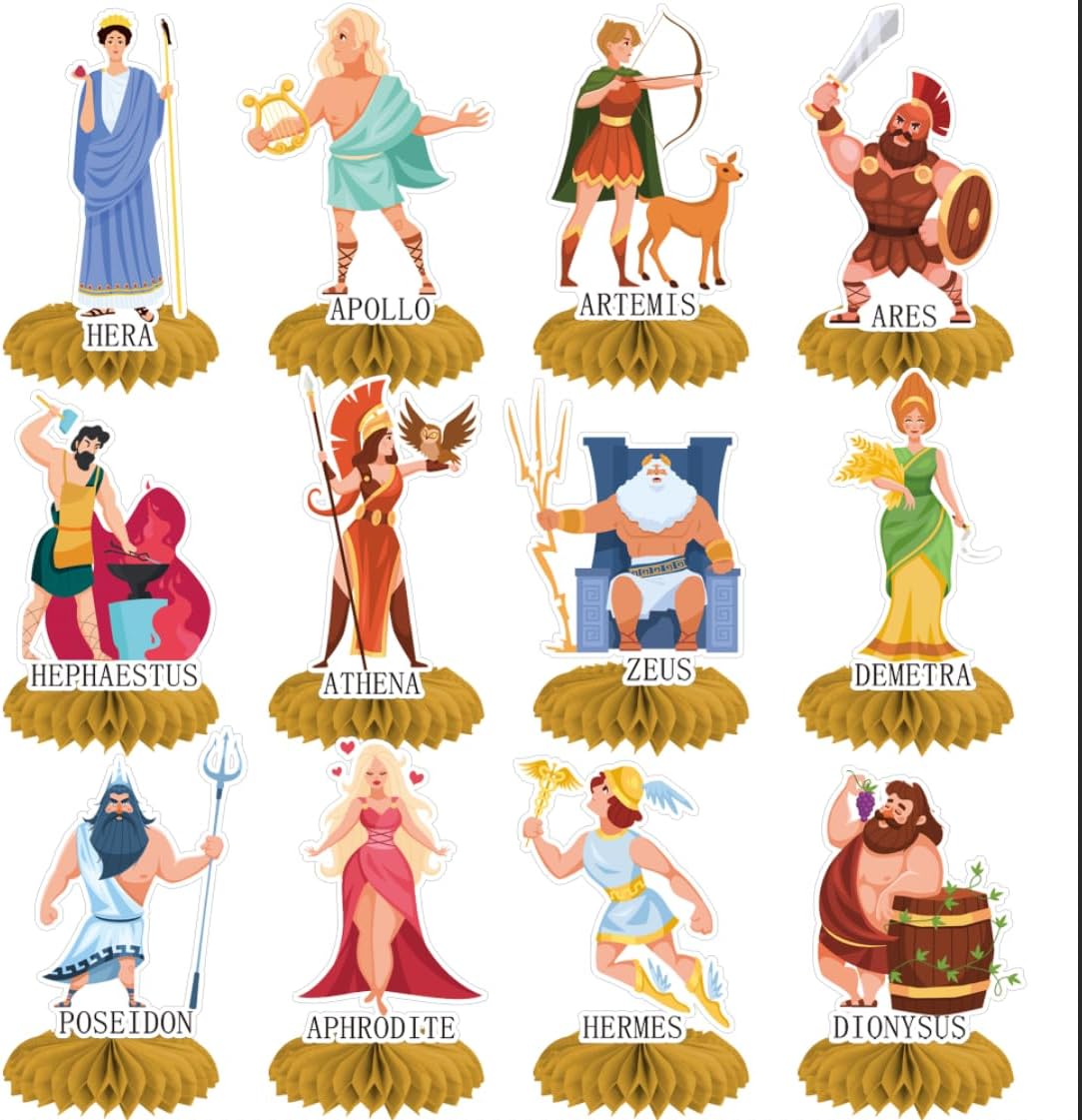 Amazon.com: Greek Mythology Gods Honeycomb Centerpieces 12-Piece Greek ...