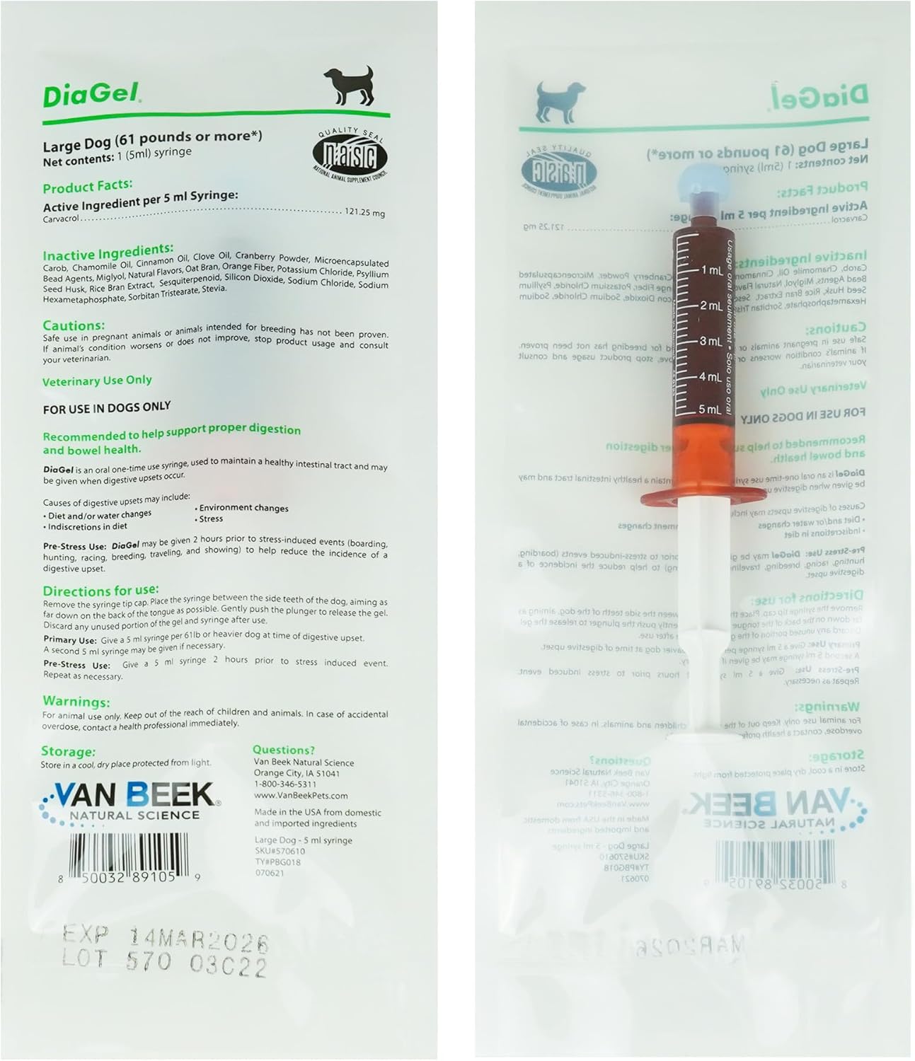 Amazon.com : DiaGel for Large Dogs (61+ lbs.) - Orally Administered Gel ...