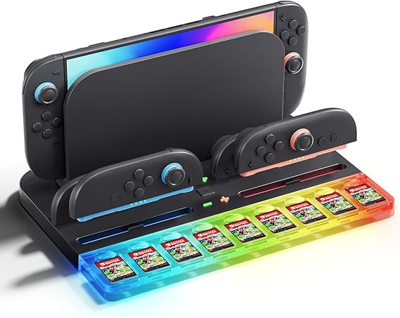 Switch 2 Stand for Nintendo 2 2025 Joycons Accessories, RBG LED Lights ...