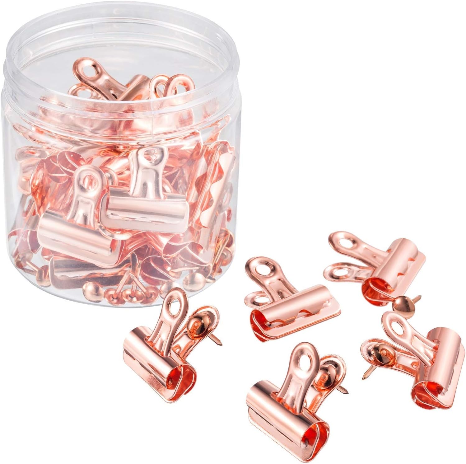 Amazon.com: Leinuosen Rose Gold Metal Push Pin with Clip for Cork Board ...