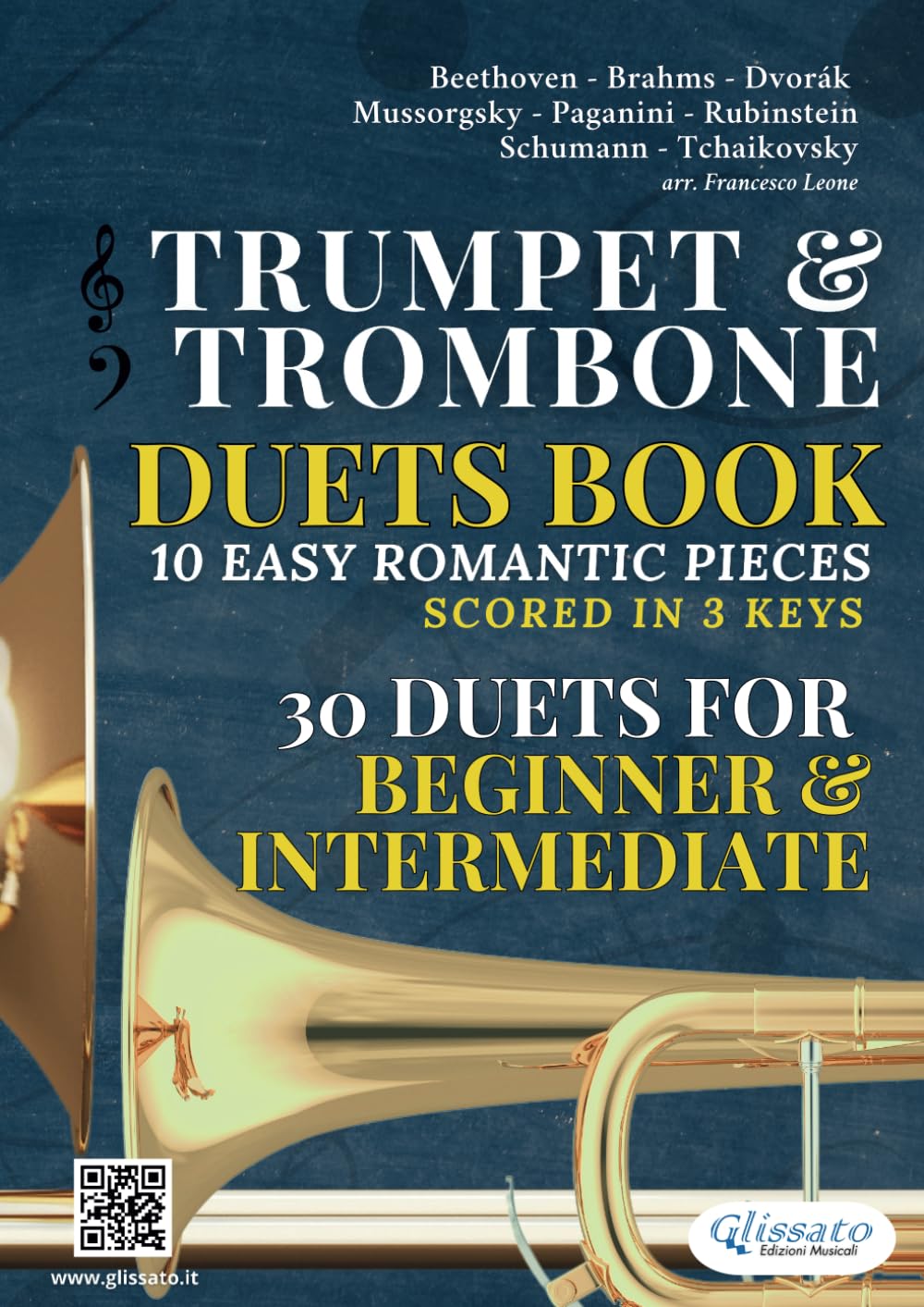 Amazon.com: Trumpet and Trombone duets book | 10 Easy Romantic Pieces scored in 3 keys (30 duets ...