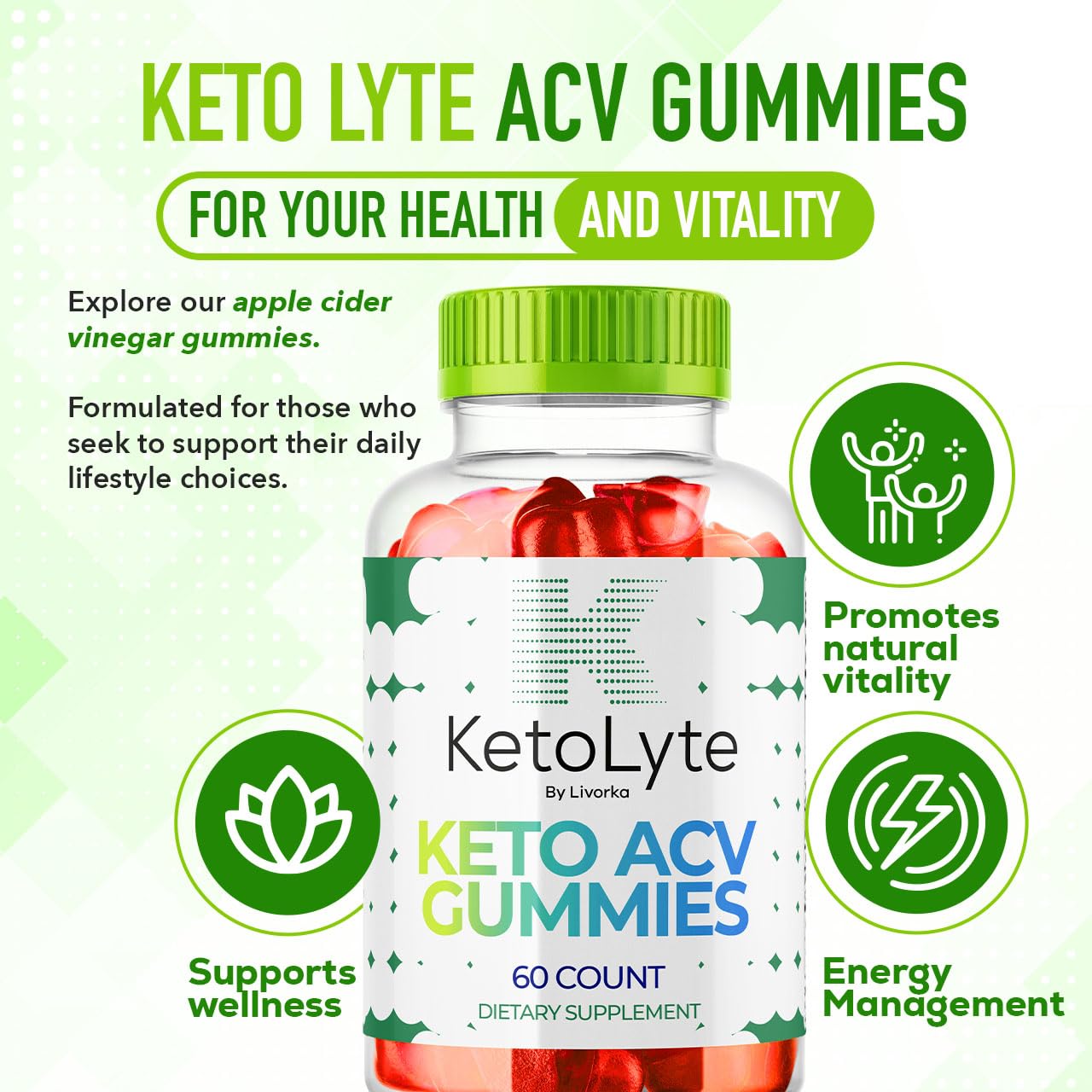 Gummies KetoLyte ACV (2 Pacotes) – Fórmula Avançada, 120 Gummies para 2 ...