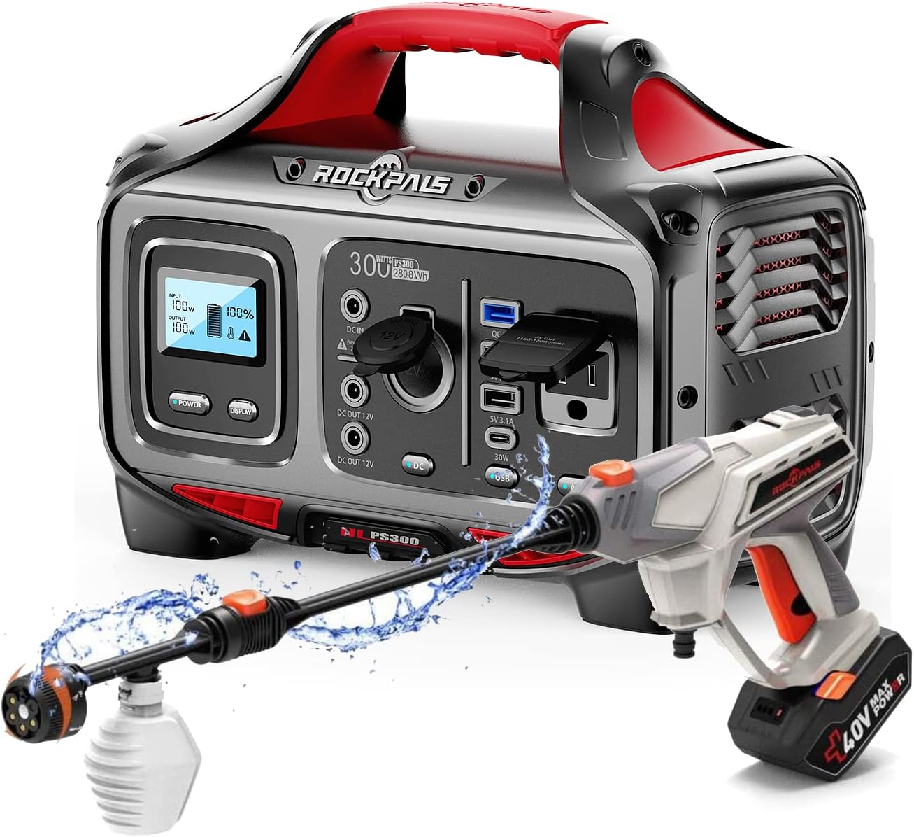 Amazon.com : ROCKPALS 300W Portable Power Station, 280wh (78000mAh ...