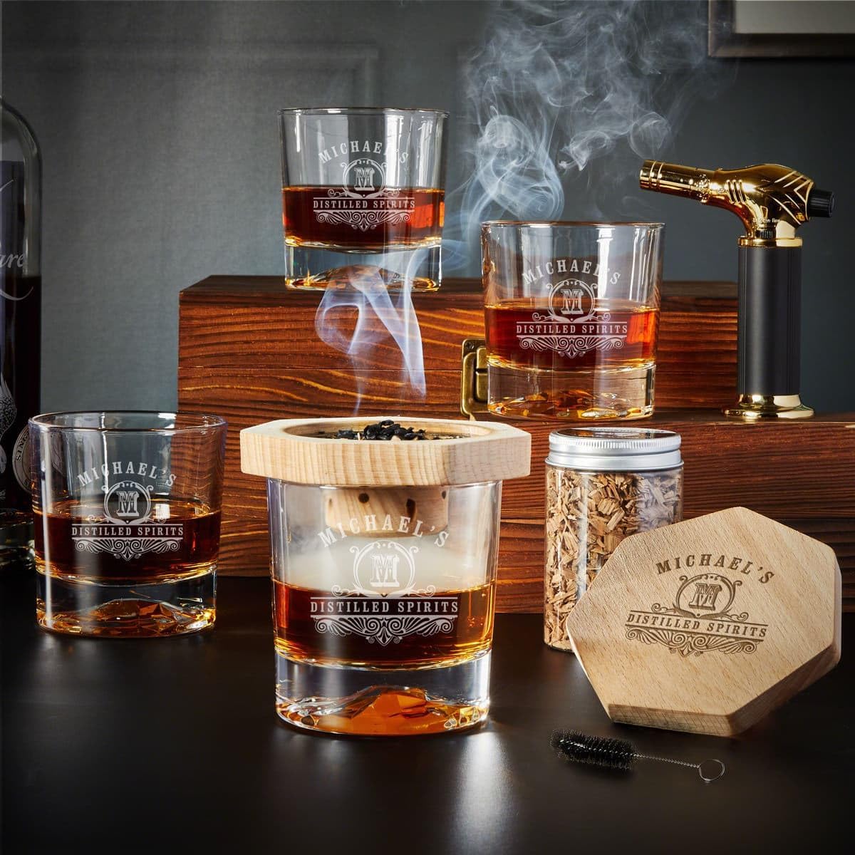 Amazon.com: Black Diamond Personalized Whiskey Smoker Kit – 9pc Whiskey ...