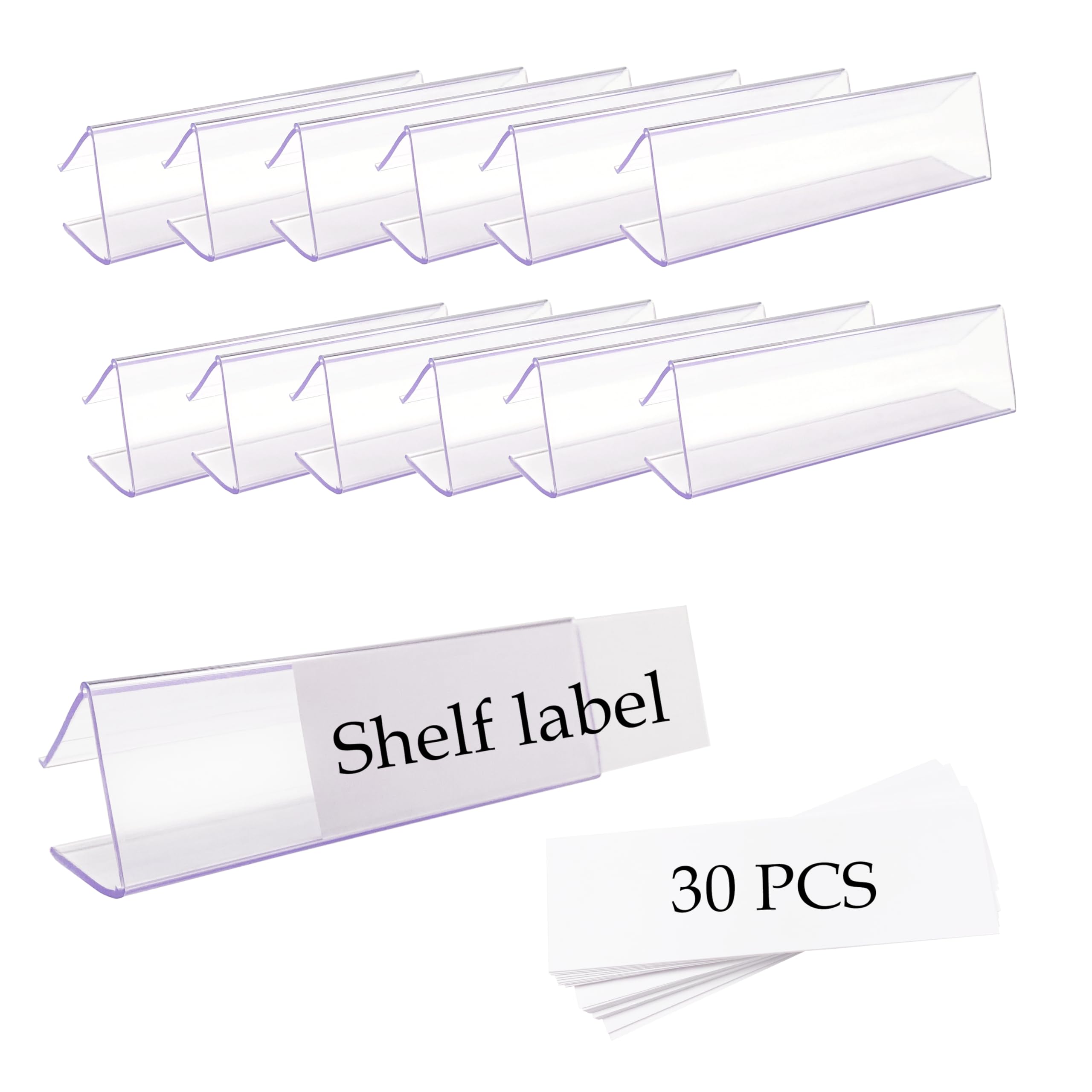 Amazon.com : Millaass 30 Pcs Plastic Shelf Label Holder,3" L x1" H Wood ...