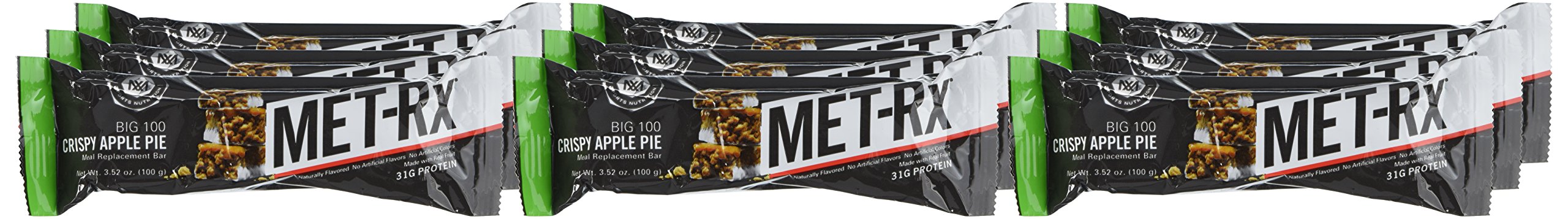 MET-Rx Big 100 Colossal Protein Bars, Crispy Apple Pie Meal Replacement ...