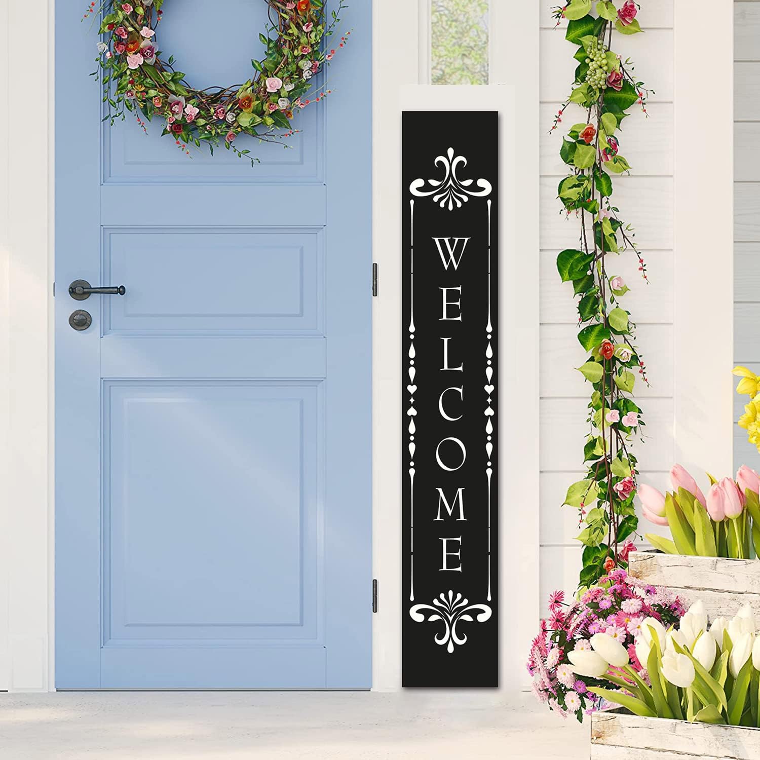 Amazon.com : Sokomurg (48in*8in Vertical Welcome Signs for Front Porch ...