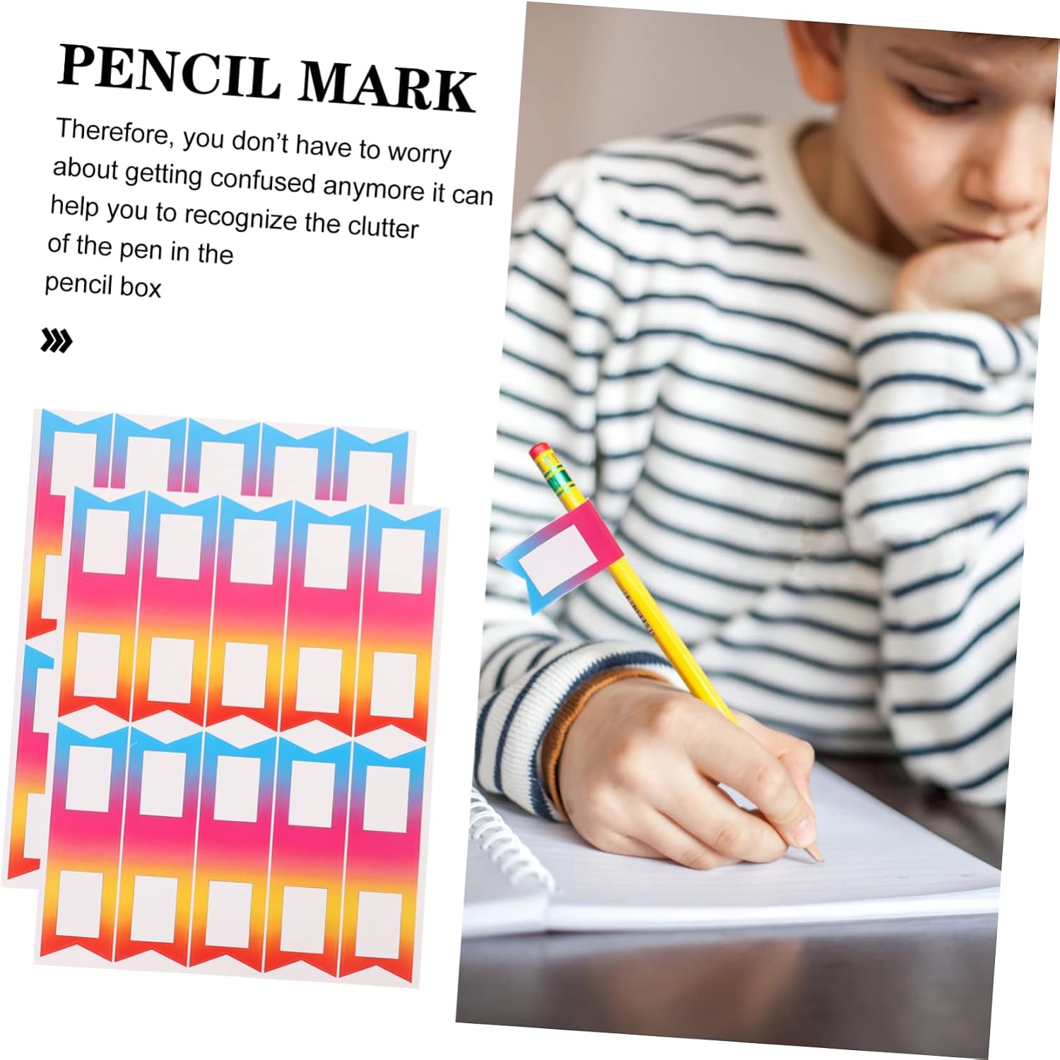 MAGICLULU 2 Sets Pencil Stick Label Handwriting Label Sticker tag Decal ...