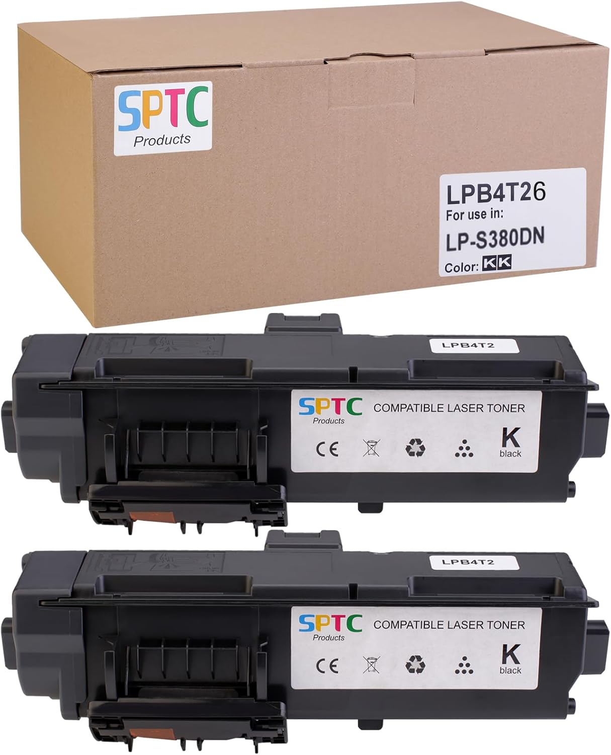 Amazon.co.jp: SPTC エプソン用 LPB4T26 LPB4T26V 大容量 互換トナーカートリッジ 【 2本セット ブラック 】 対応機種： LP-S380DN LP ...