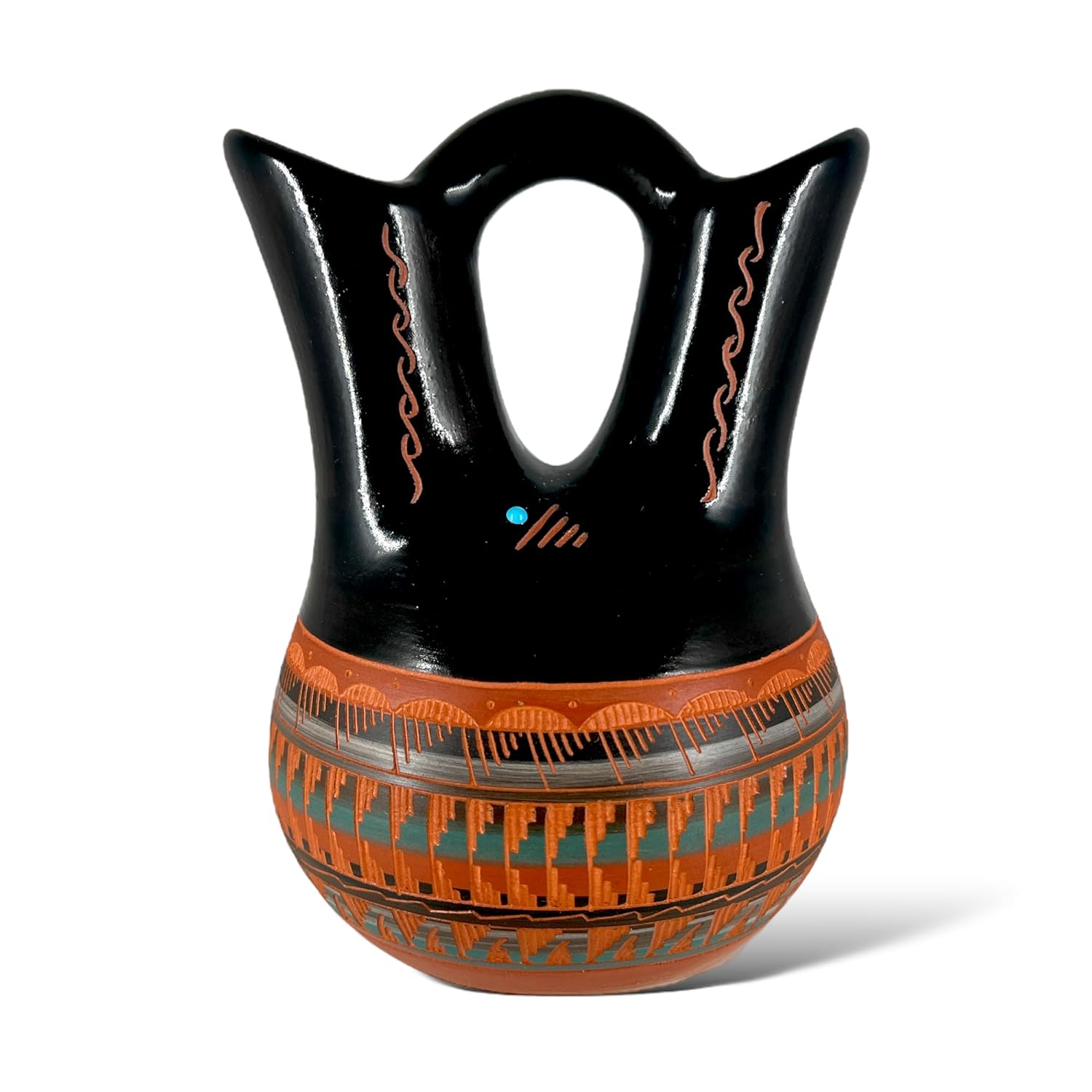 Authentic Native American Pottery, Traditional Navajo Wedding Vase ...