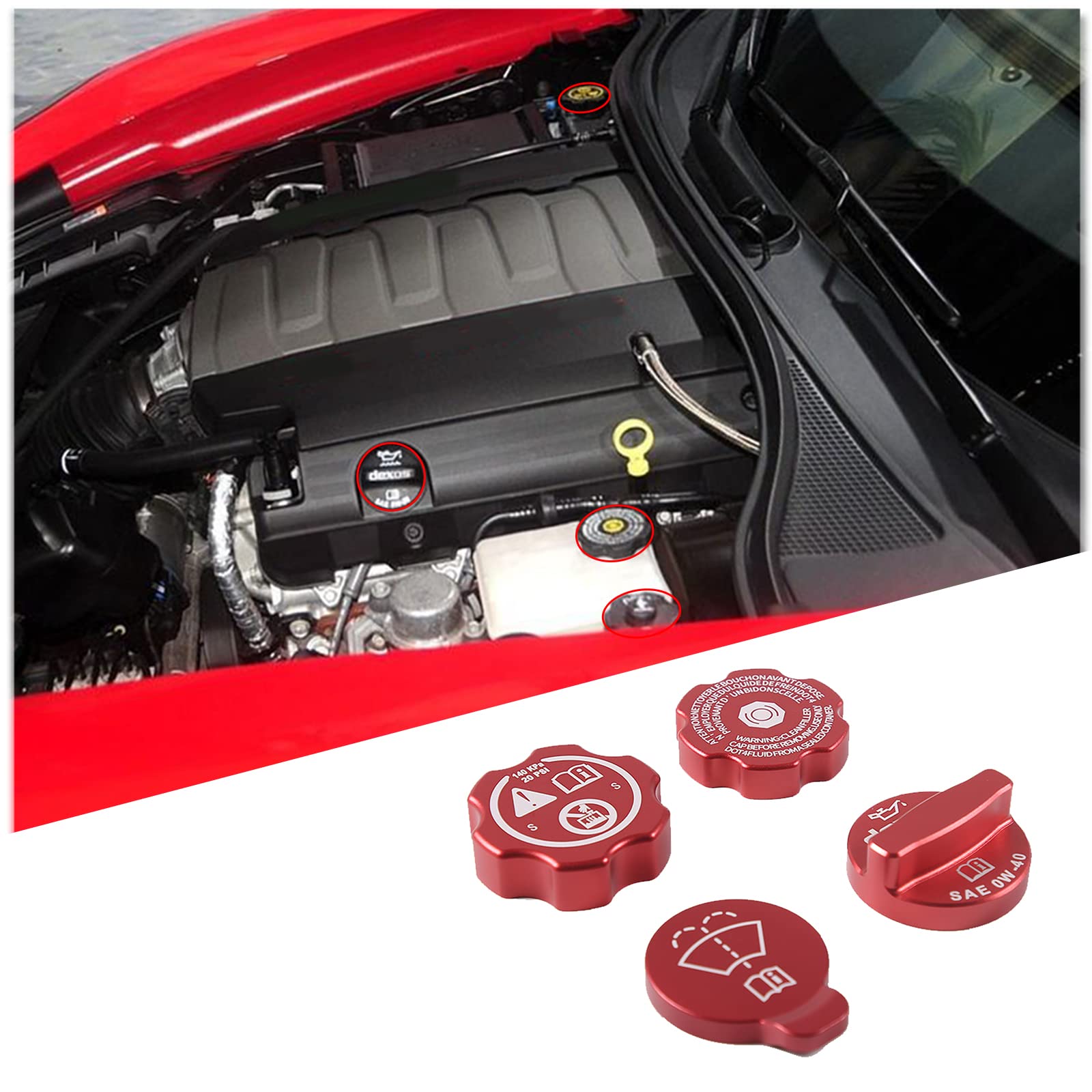 Amazon.com: Engine Bay Oil Cap Windshield Water Filler Cover Trim ...