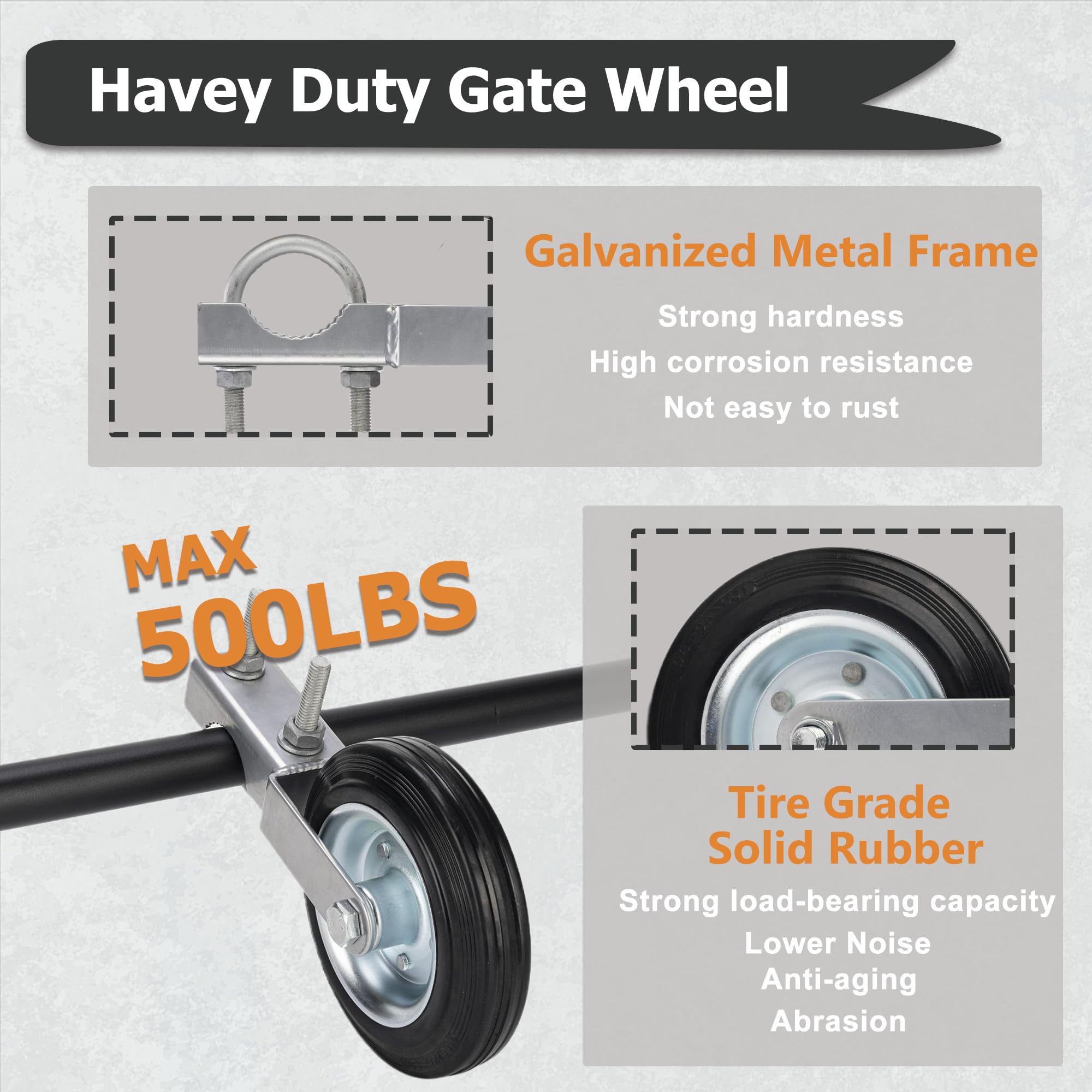 Snapklik.com : Auxdee 6" Heavy Duty Gate Wheel Pack Of 2, Farm Gate ...