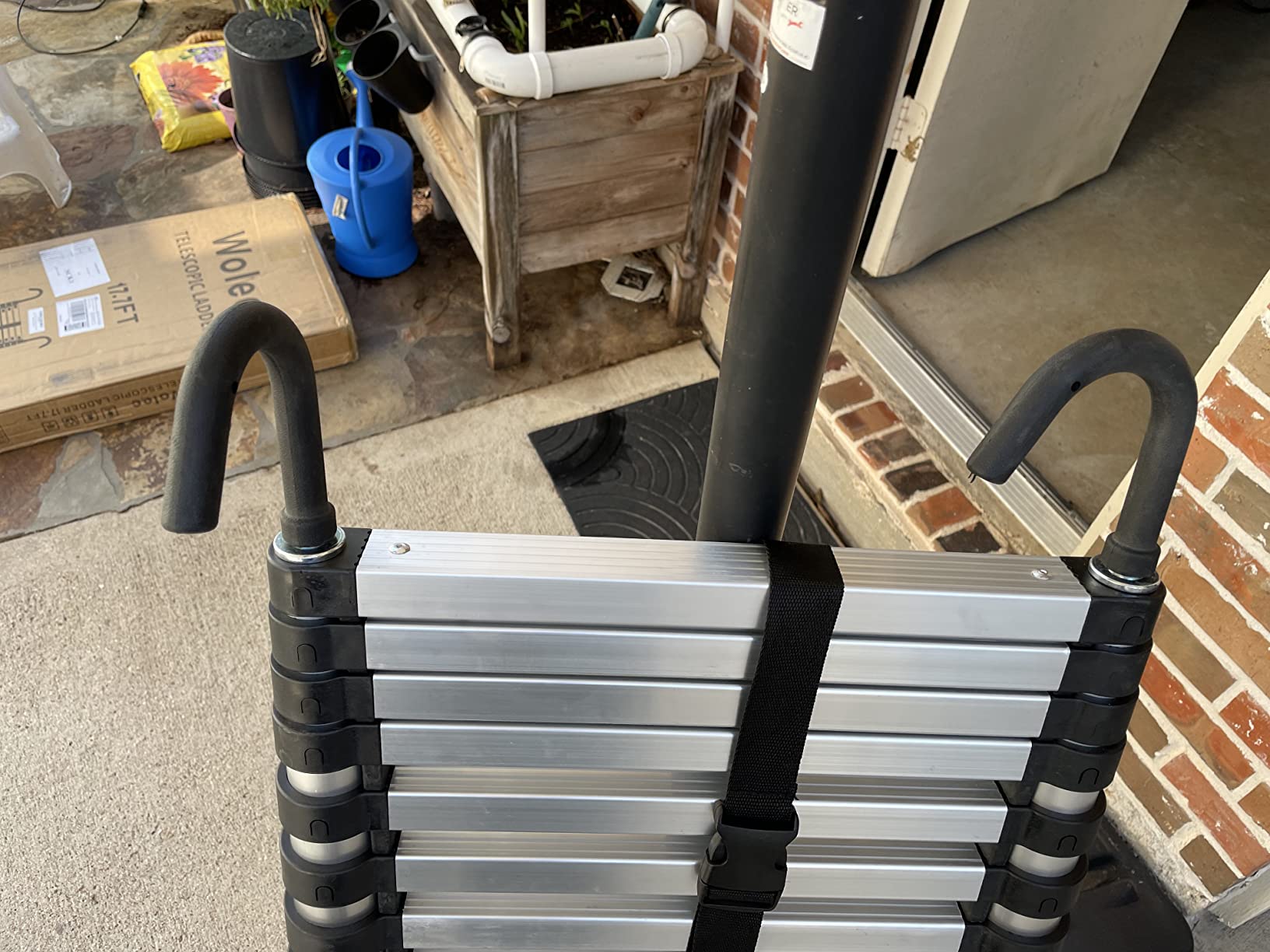 $28/mo - Finance 16.5FT Telescoping Ladder,Upgrade Anti-Pinch ...