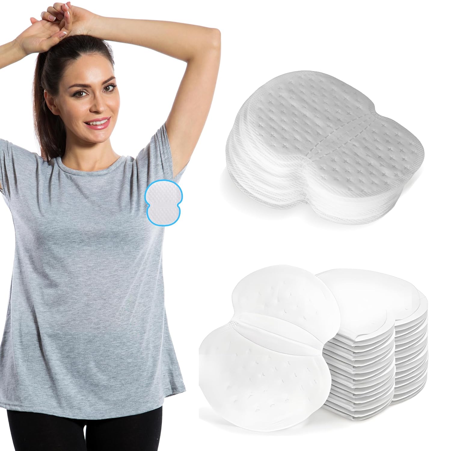 Amazon.com : 100 Pcs Armpit Sweat Pads, Underarm Sweat Pads Disposable ...