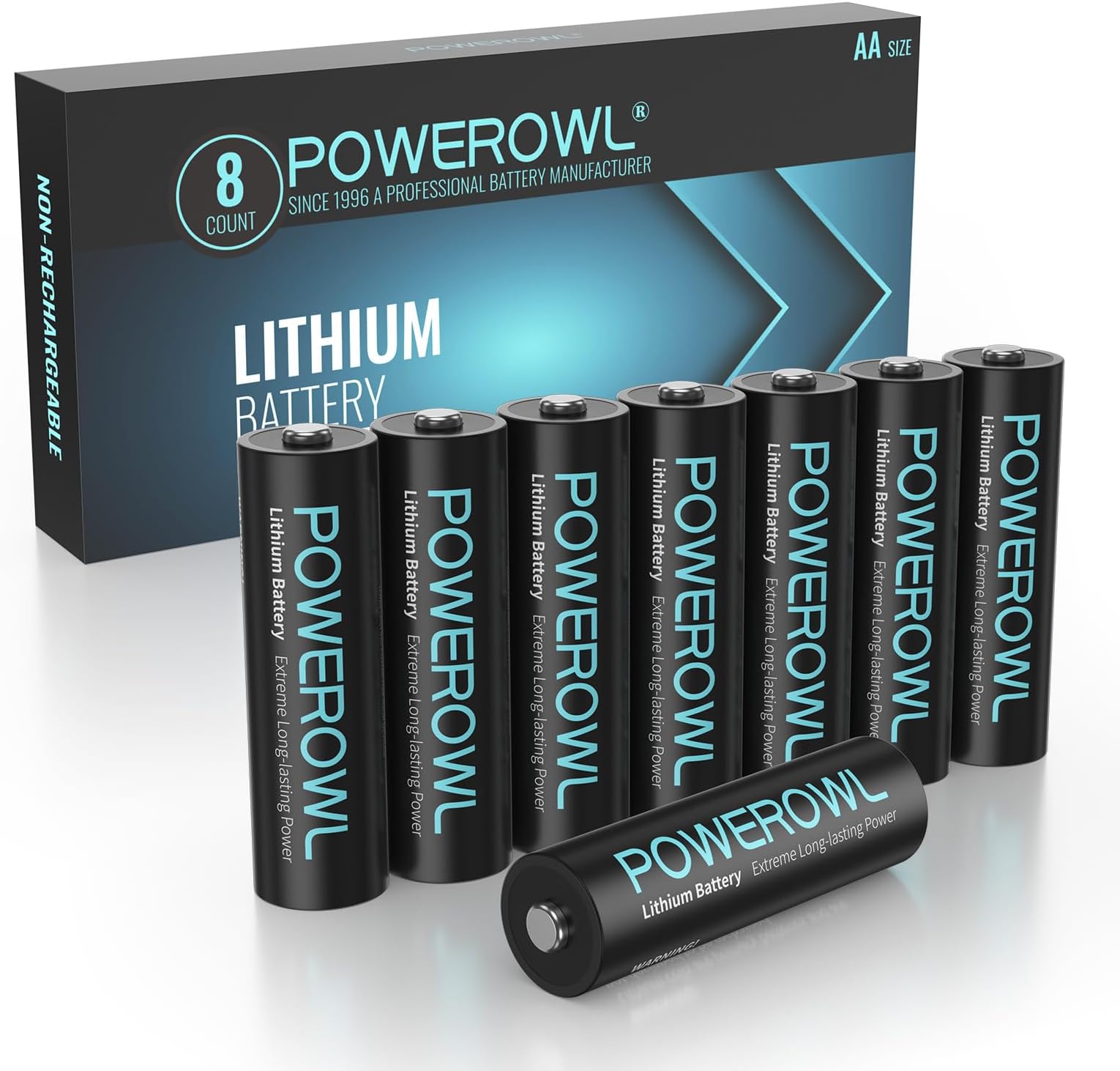 POWEROWL 8 AA Piles au Lithium avec Chargeur de Batterie, Haute ...