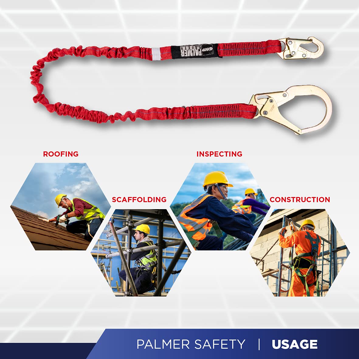 Snapklik.com : L122133 6 FT Single Leg Safety Lanyard Internal Shock ...