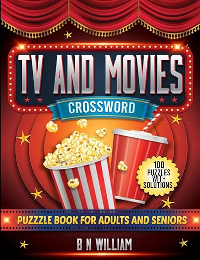 Tv And Movies Crossword Puzzle Book for Adults and Seniors: USA Version ...