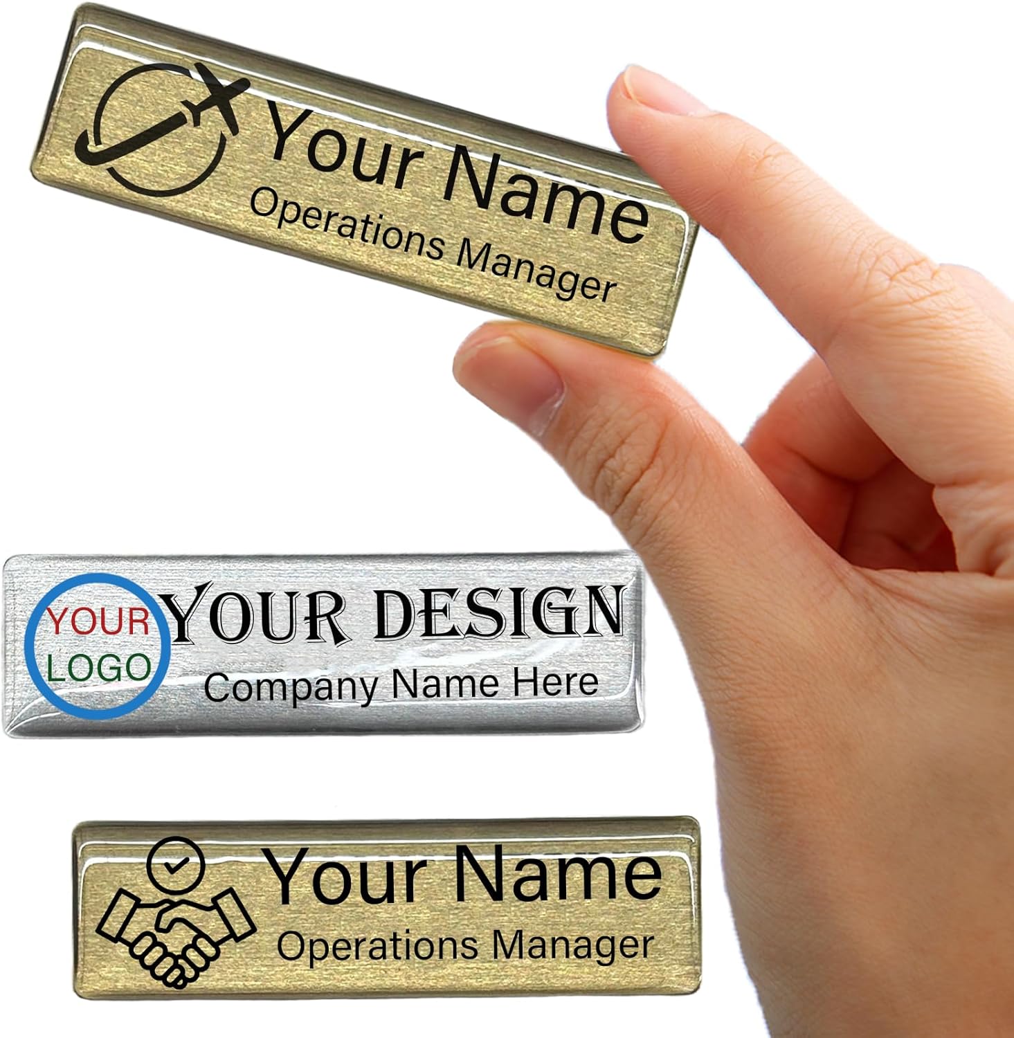 Amazon.com : XRLSG Personalized Magnetic Name Badge Custom Name Badge ...
