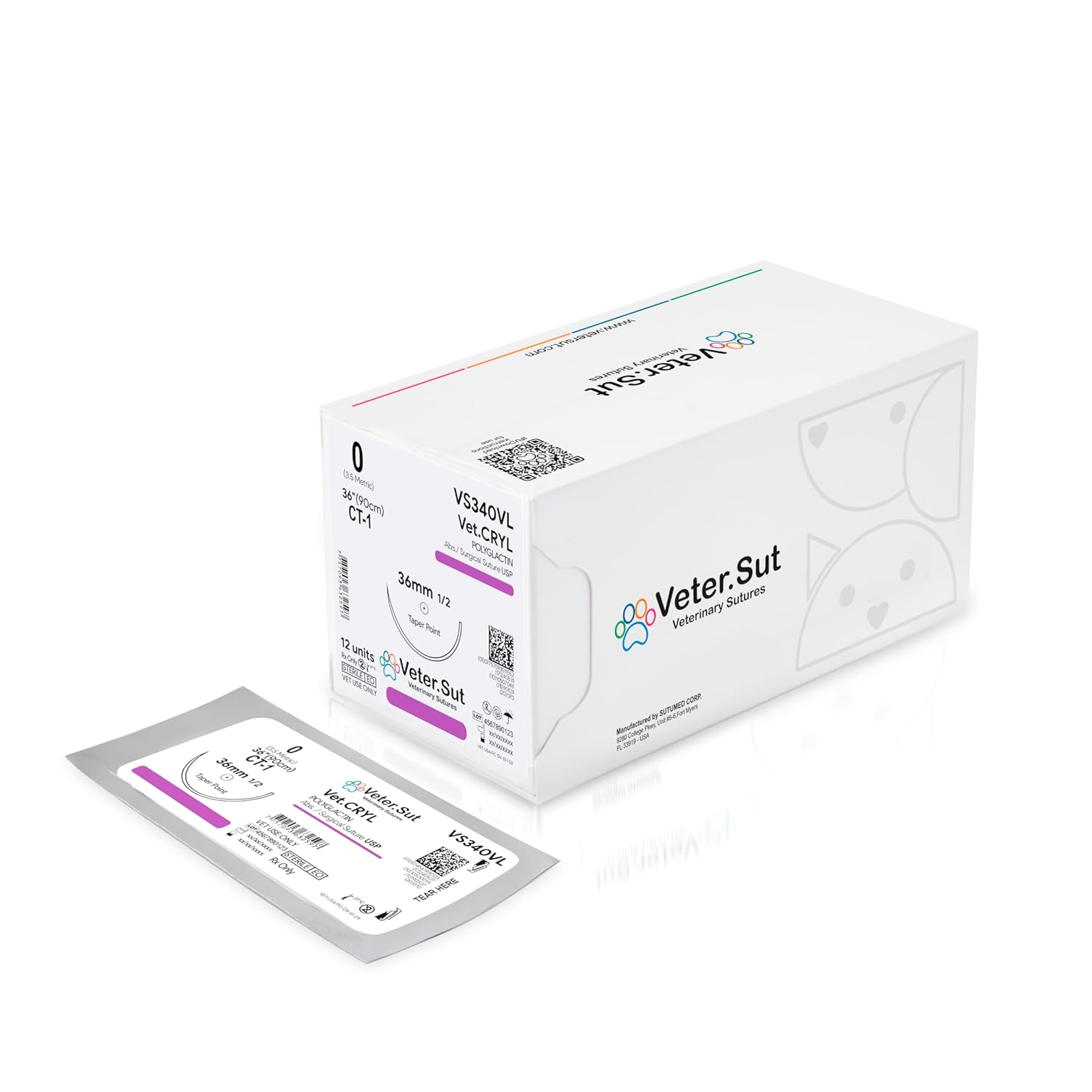 Amazon.com: Veterinary Sutures - VeterSut VetCRYL Absorbable ...