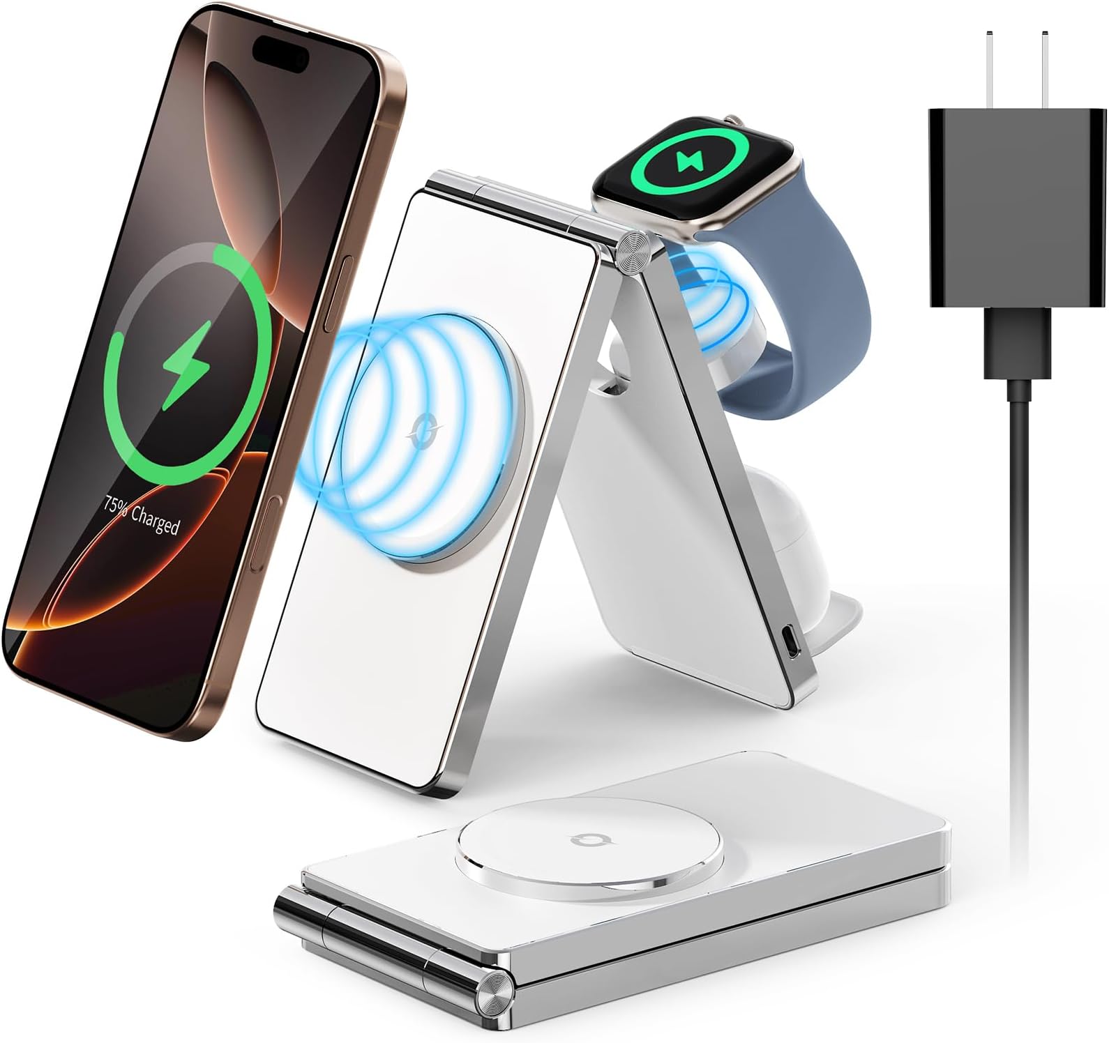 Amazon.com: 3 in 1 Wireless Charging Station for iPhone, Adjustable ...