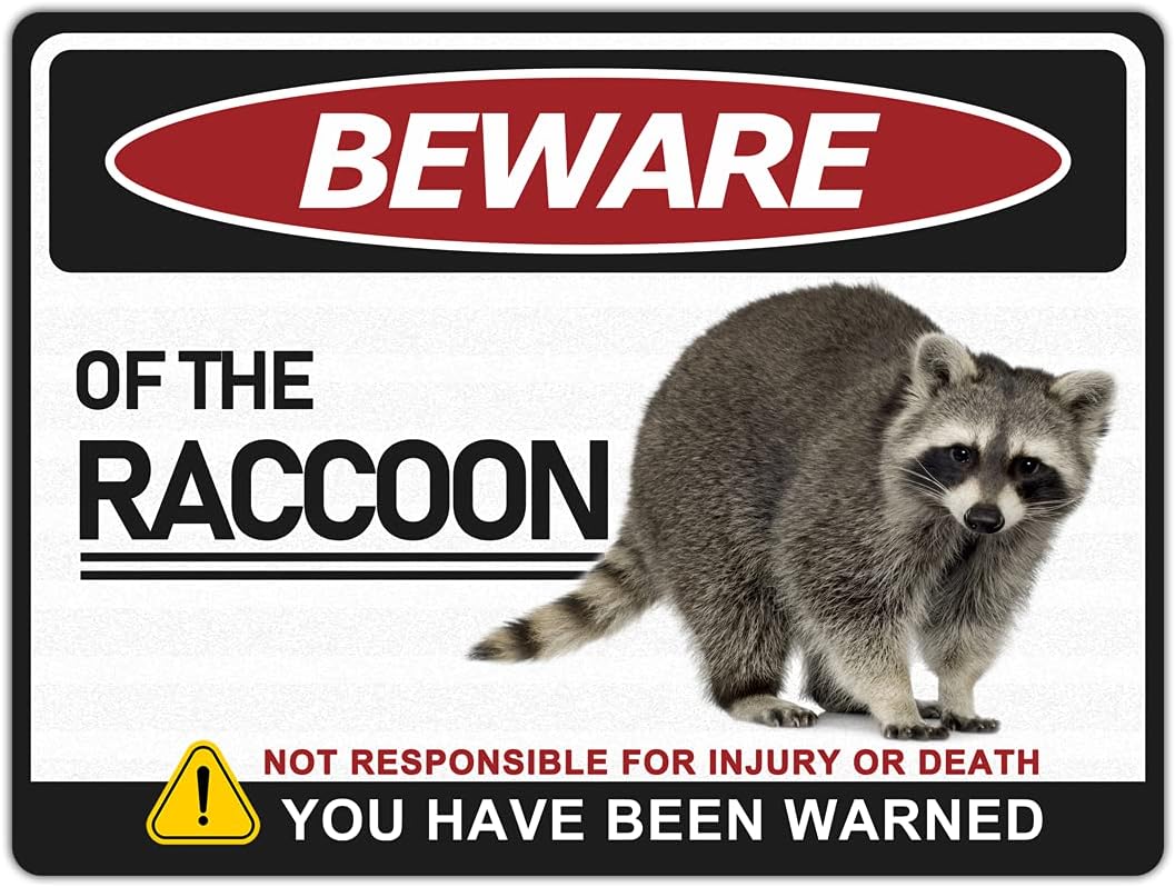 Amazon.com: TonyMetas Raccoon Warning Sign 12 x 16 in Large, Beware of ...