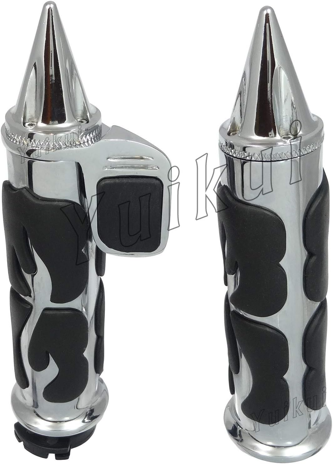 Amazon.com: Motorcycle Black Chrome 25.4mm/1 Inch Rubeer Fire Flame ...