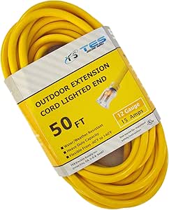 TES 12 Gauge 50 Ft. 12/3 SJTW Heavy Duty Extension Cord with Lighted ...