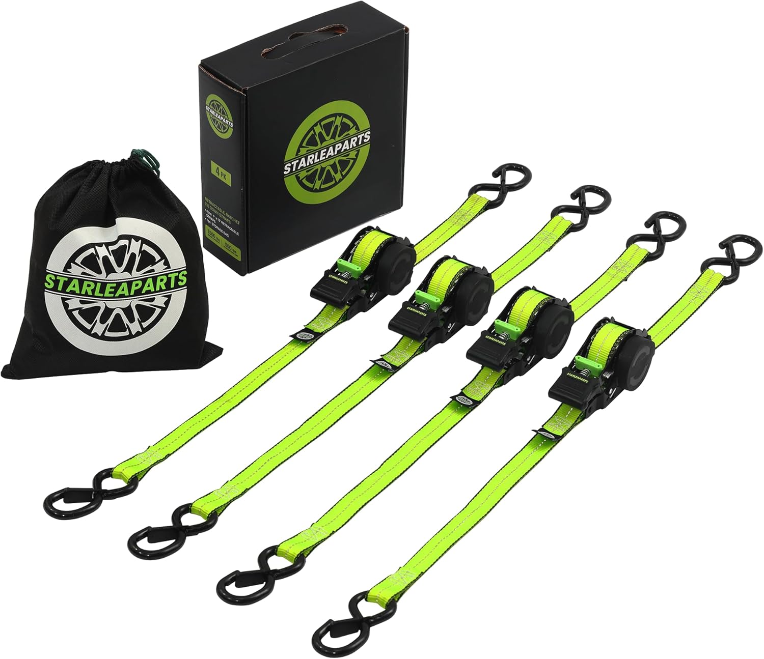 Amazon.com: STARLEAPARTS Retractable Ratchet Straps(4PK 1.0INX12FT) - 1 ...