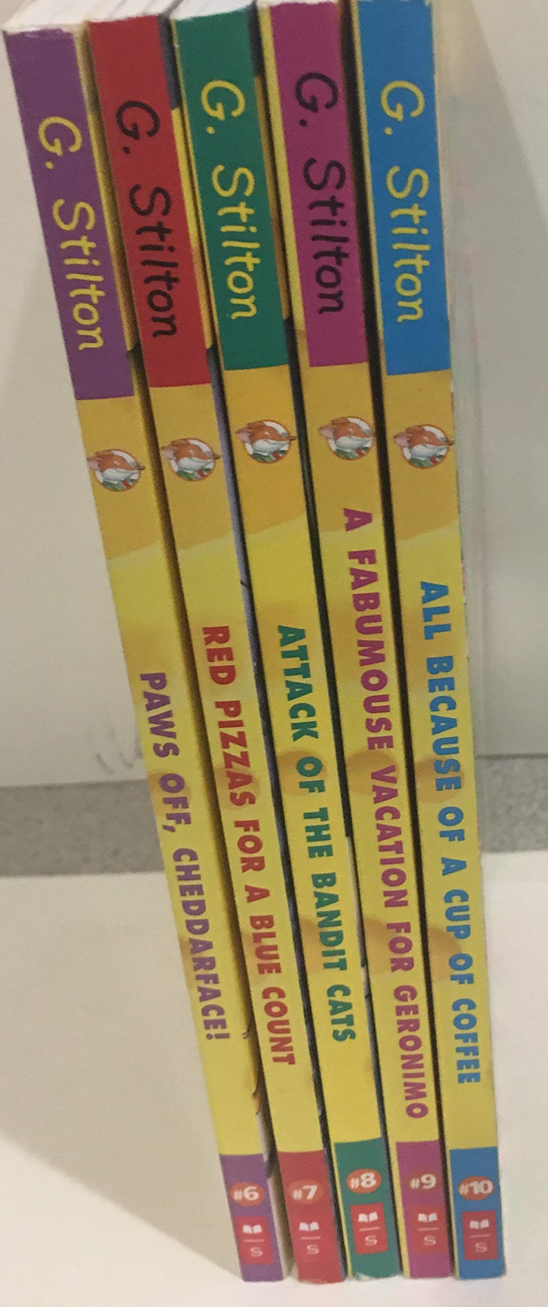 Geronimo Stilton Books #6 - #10 (#6 Paws Off Cheddarface!, #7 Red ...