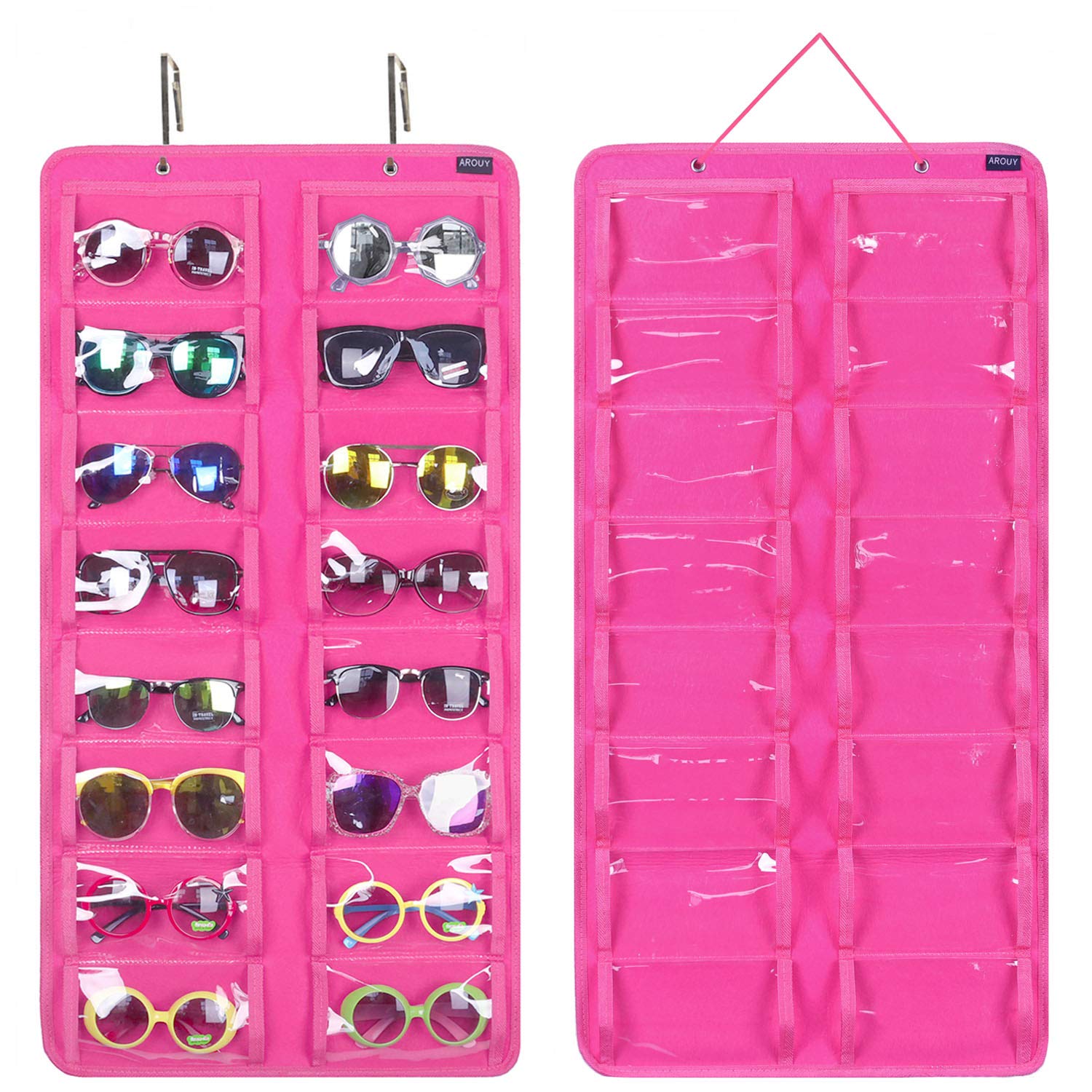 Amazon.com: AROUY Sunglasses Organizer Storage, Hanging Dust Proof Wall ...