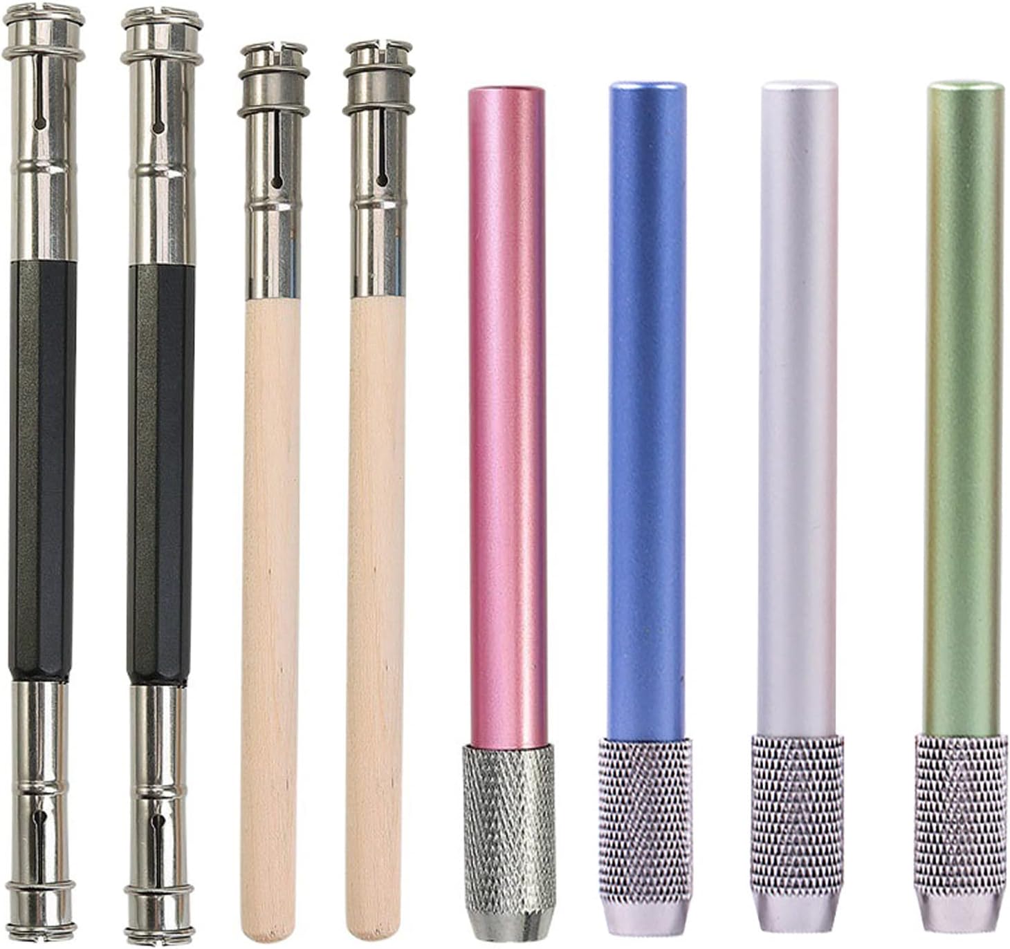 XUBX 10 Pieces Pencil Extenders, Pencil Lengthener, 3 Styles One Head & Dual Head Pen Holder ...