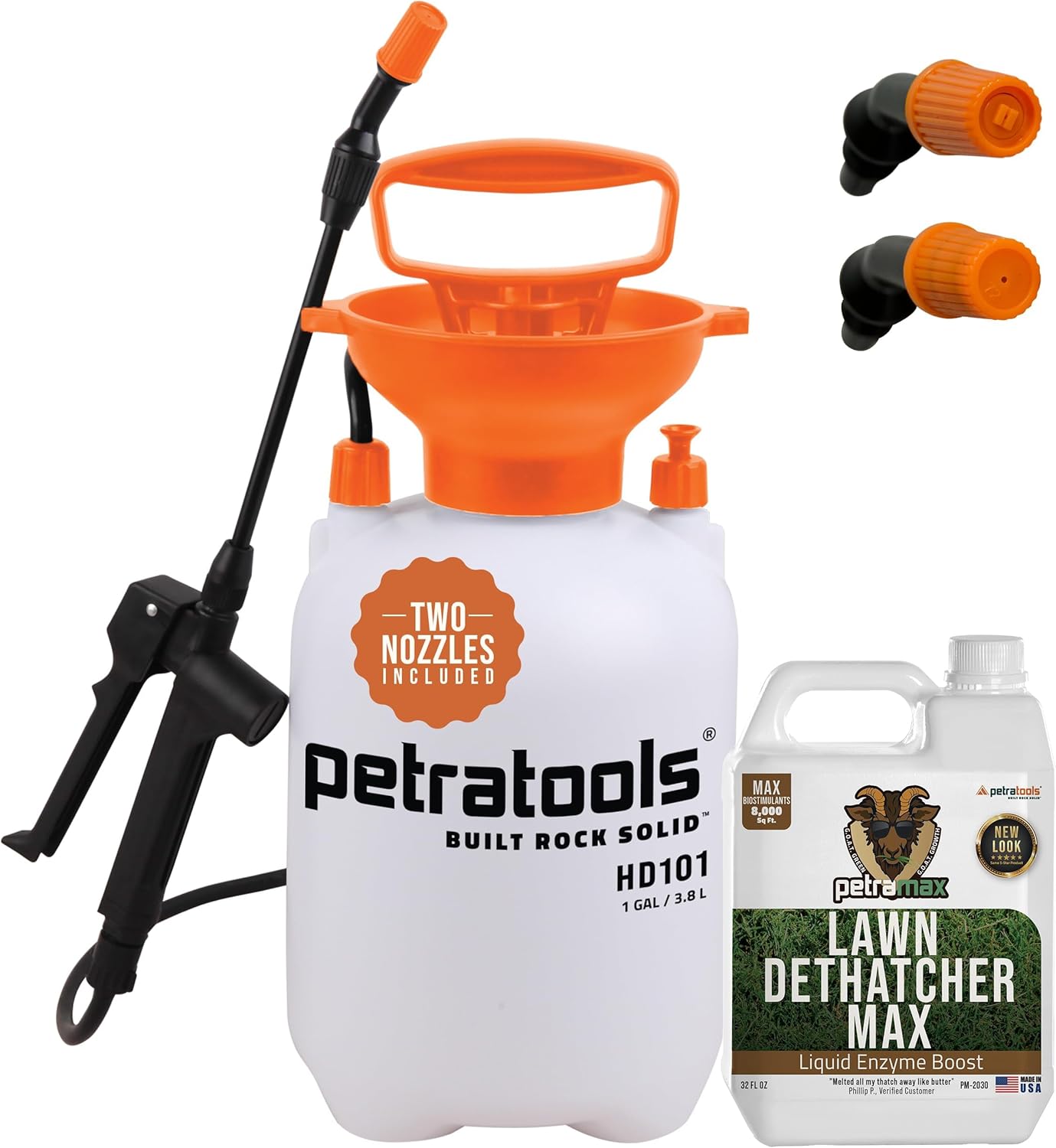 Amazon.com : Petra Liquid Dethatcher 1 Gallon Pump Sprayer Bundle, Lawn ...