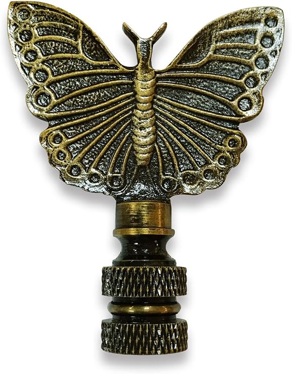 Royal Designs F-5022AB-1 Monarch Butterfly Lamp Finial For Lamp Shade ...