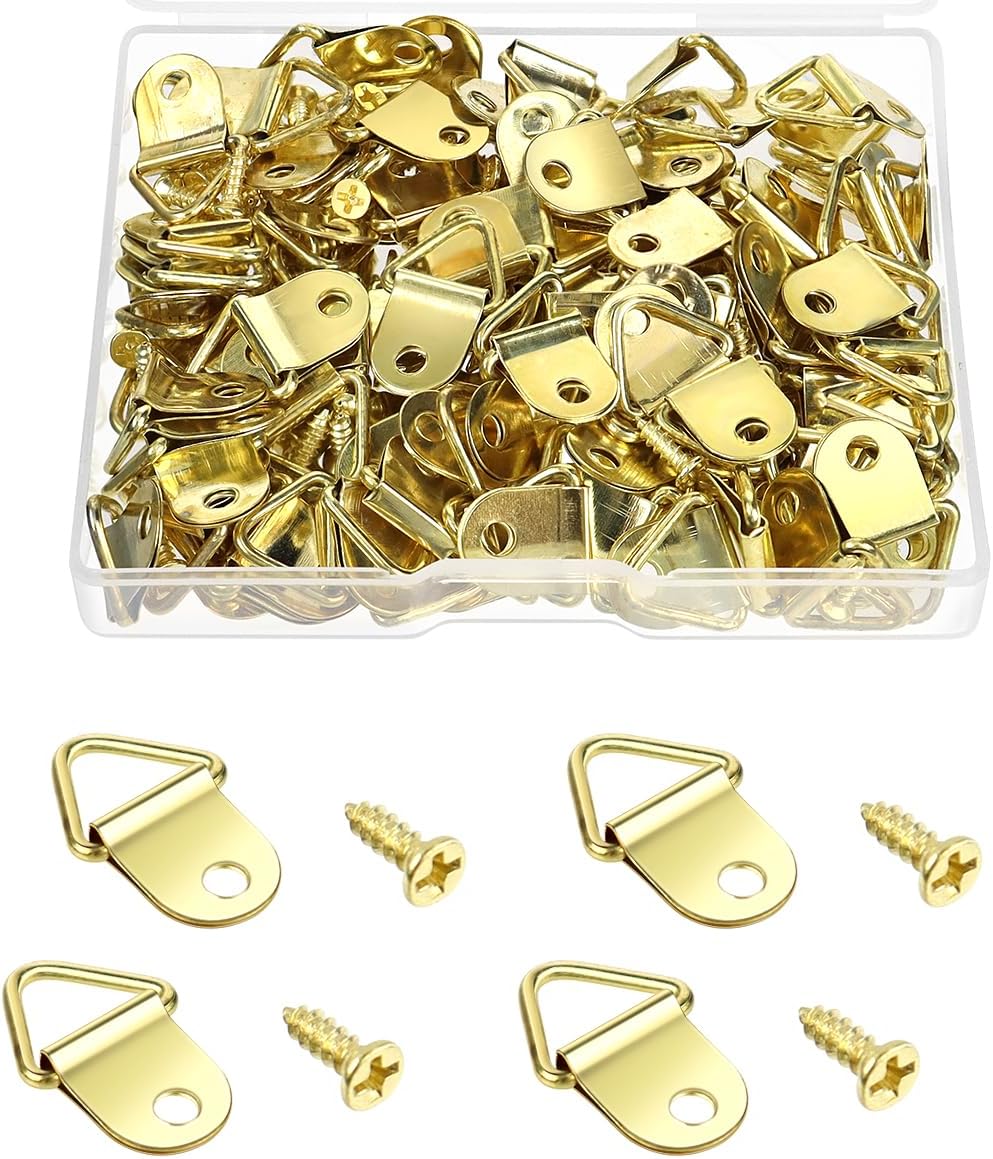 100 Pack Steel Picture Hangers with 100pcs 8mm Screws, Small Triangle ...