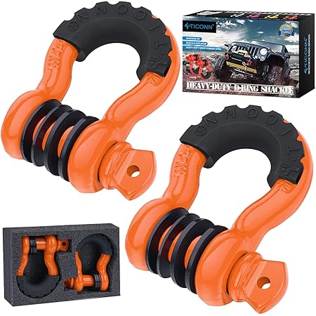 Amazon.com: LIBERRWAY Shackles 3/4" (2 Pack) D Ring Shackle Rugged Off ...