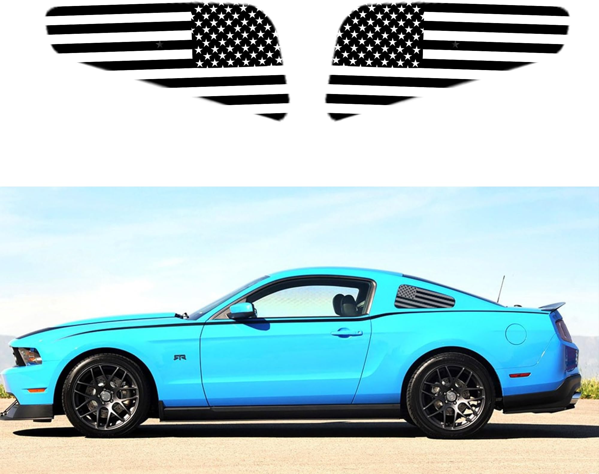 Amazon.com - CONGCONG Rear Quarter Window Matte Black American Flag Vinyl Decal Fit for Ford ...