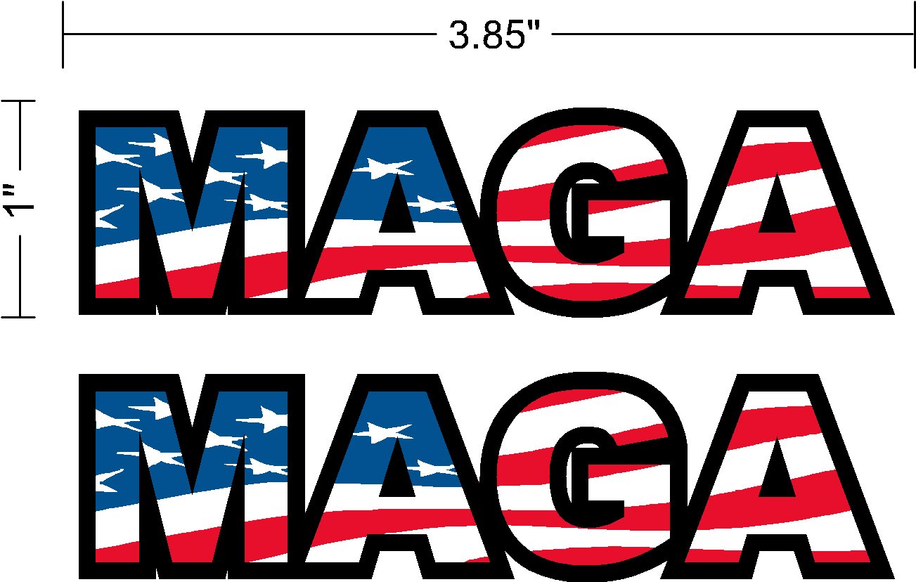 Amazon.com: Flag MAGA, 2-Pack, 1" Tall X 3.85" Wide, I Make Decals ...
