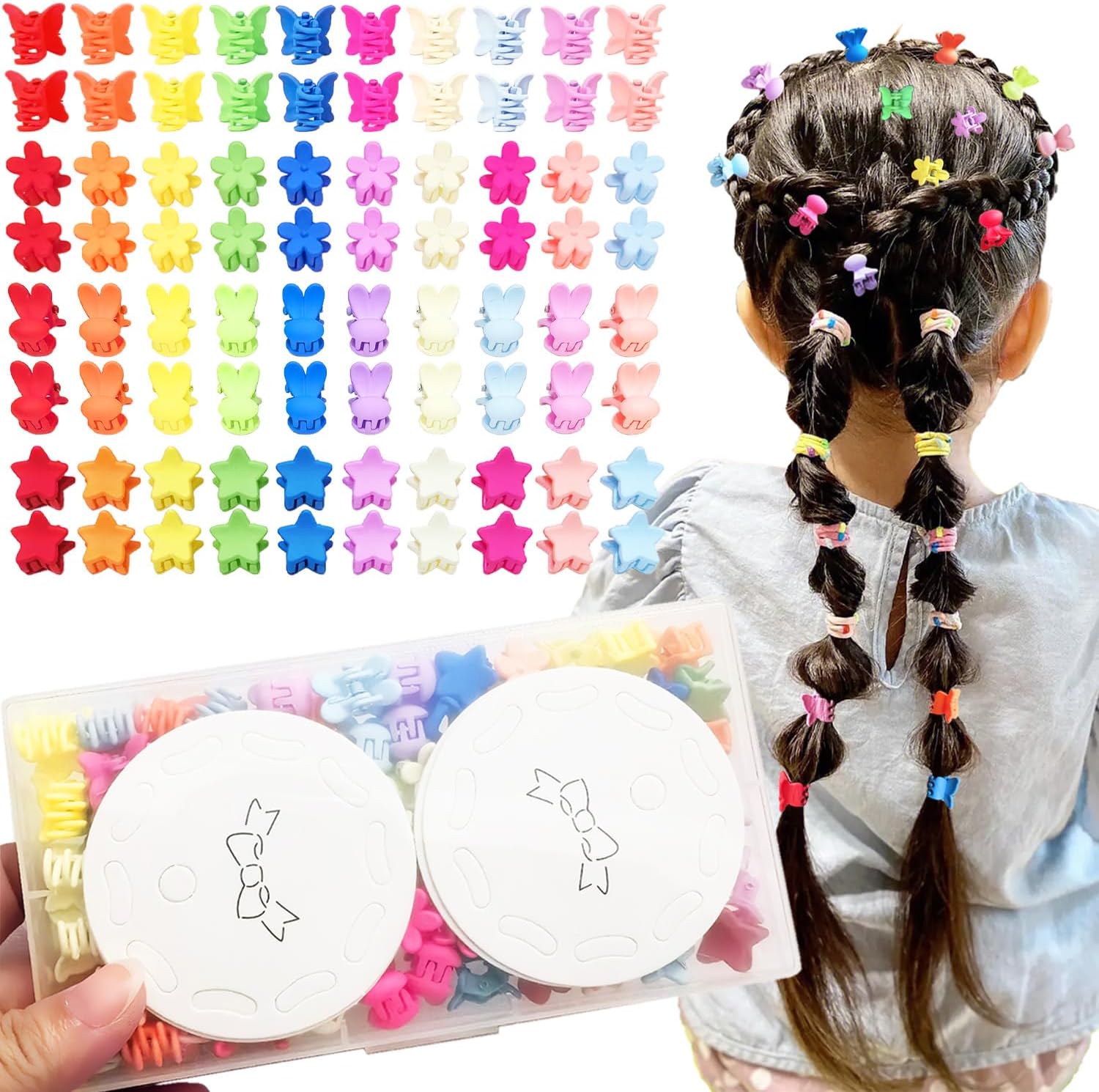 Amazon.com : 112 Pcs Baby Hair Clips - 28 Color Mini Flower and ...