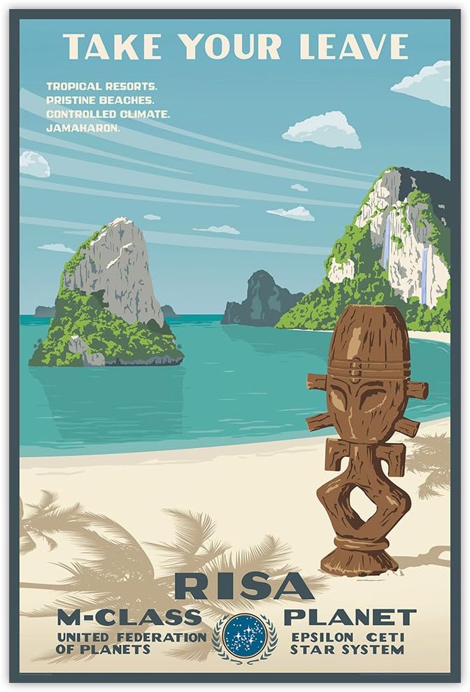 Amazon.com: Bye Bye Robot LLC Escape to Risa: Star Trek 16" X 24 ...