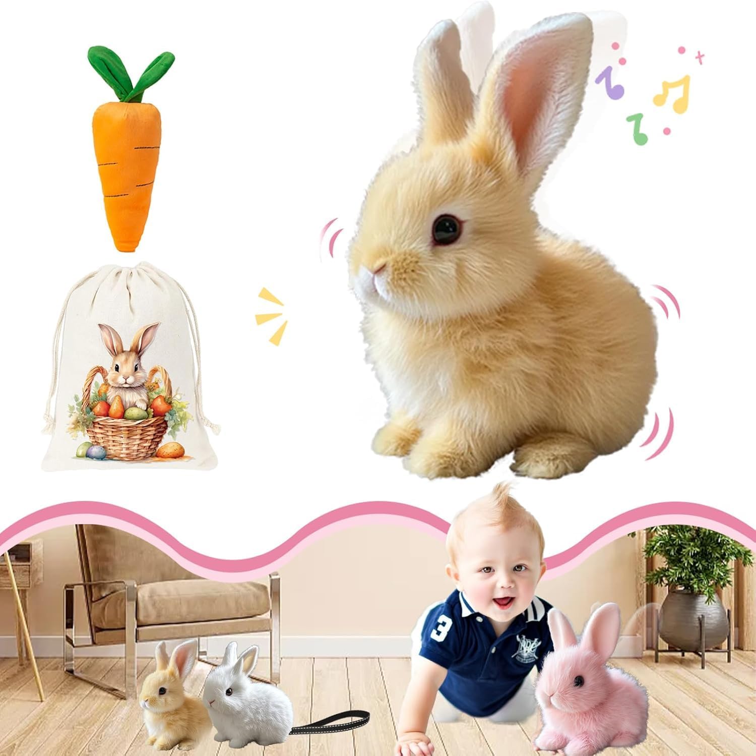 Amazon.com: Bunny Realistic Bunny, Bunby - My Realistic Bunny Toy ...