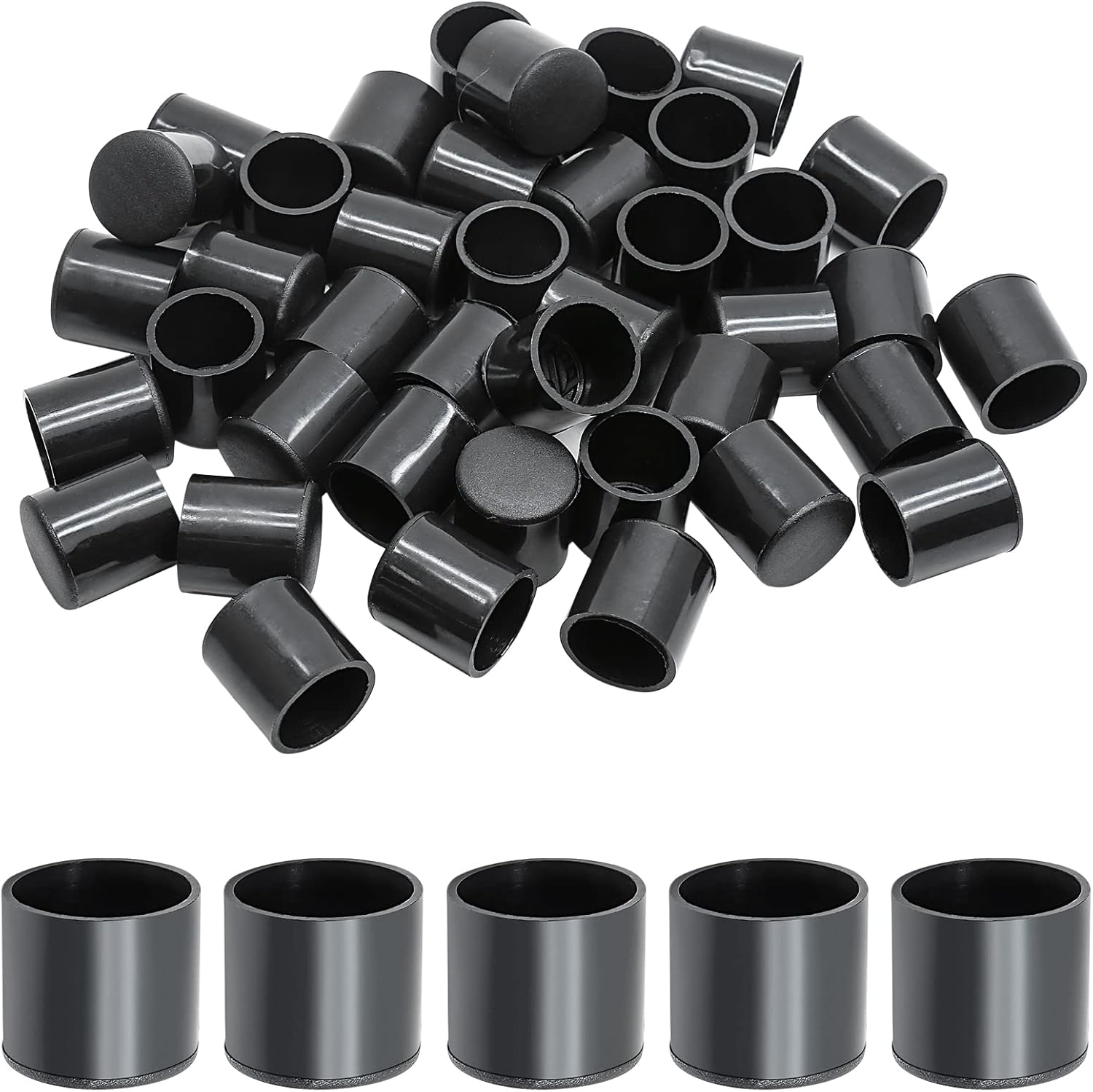 Amazon.com: Unlorspy 40 Pcs Black Plastic End Caps, 5/8 Inch (16mm ...