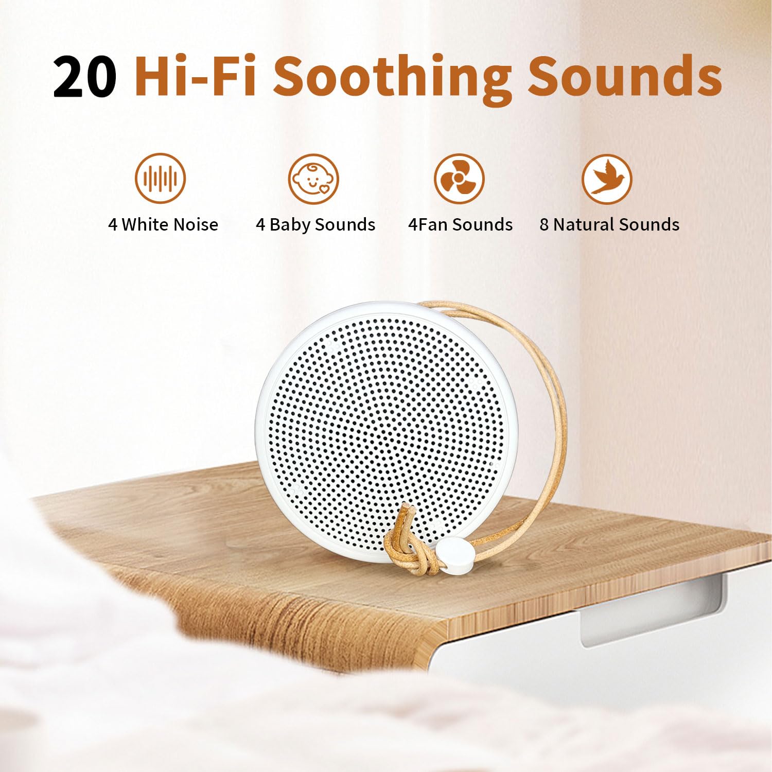 Snapklik.com : Portable White Noise Sound Machine - 20 Soothing Sounds ...