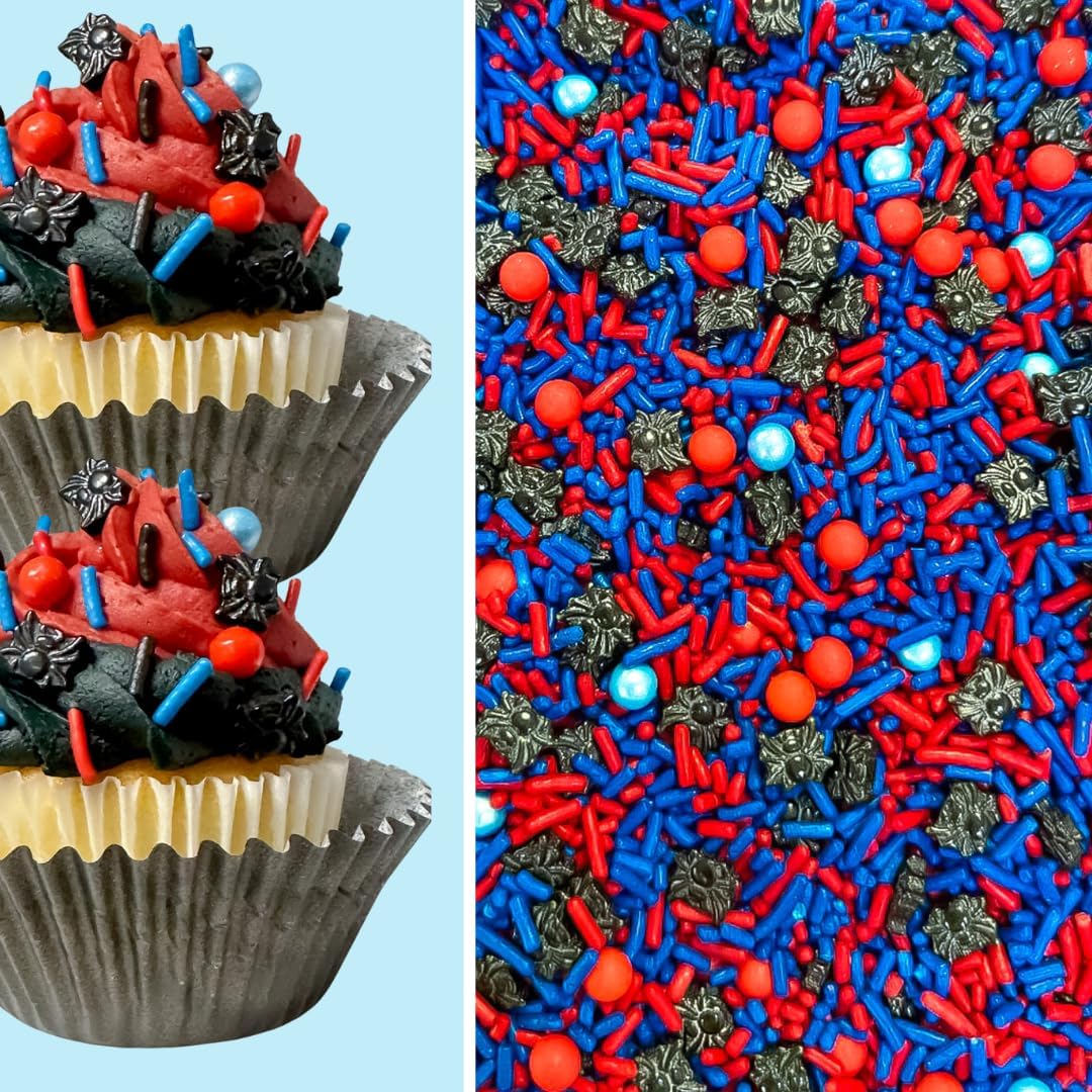 Amazon.com: Super Hero Cupcake Dessert Decortions Sprinkles (Spider ...