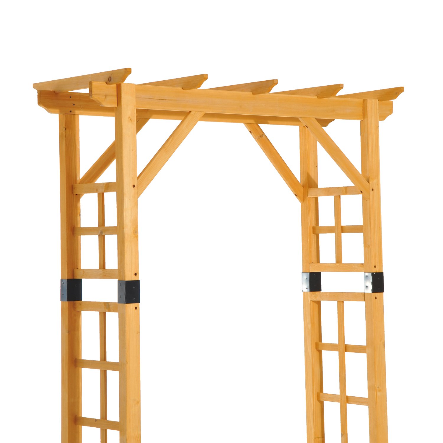 Outsunny Solid Wood Garden Arch for Climbing Plants Roses Flowers Stand ...