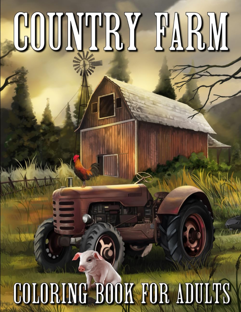 Amazon.com: Country Farm Coloring Book for Adults: Charming and Idyllic ...